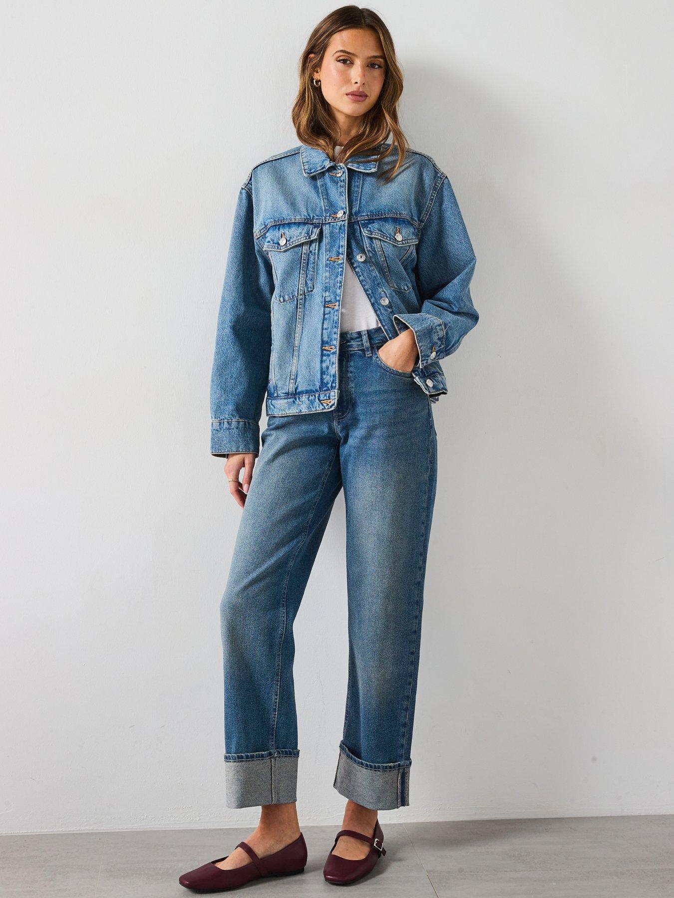 Mango Oversized Denim Jacket With Pockets - Blue | Littlewoods