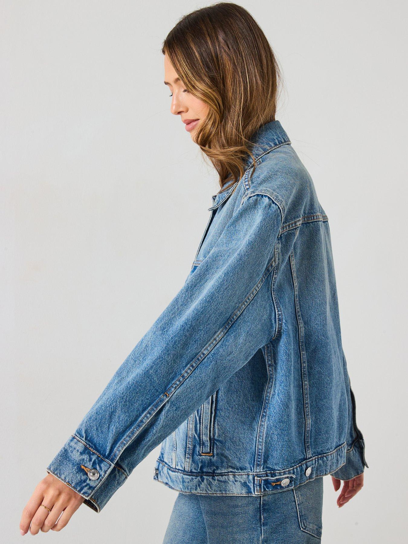 Mango Oversized Denim Jacket With Pockets - Blue | Littlewoods