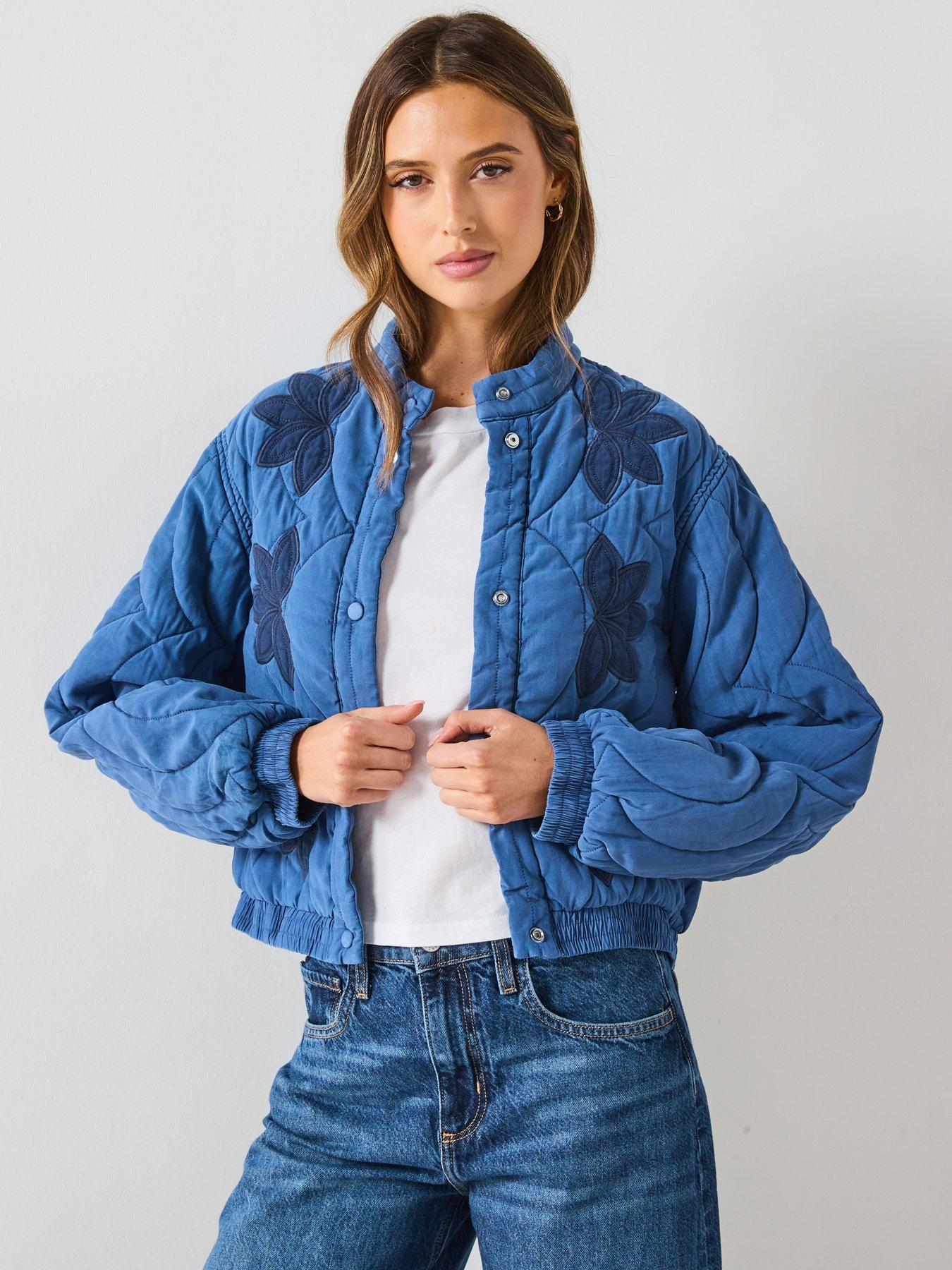 Mango Floral-embroidered Padded Jacket | littlewoods.com