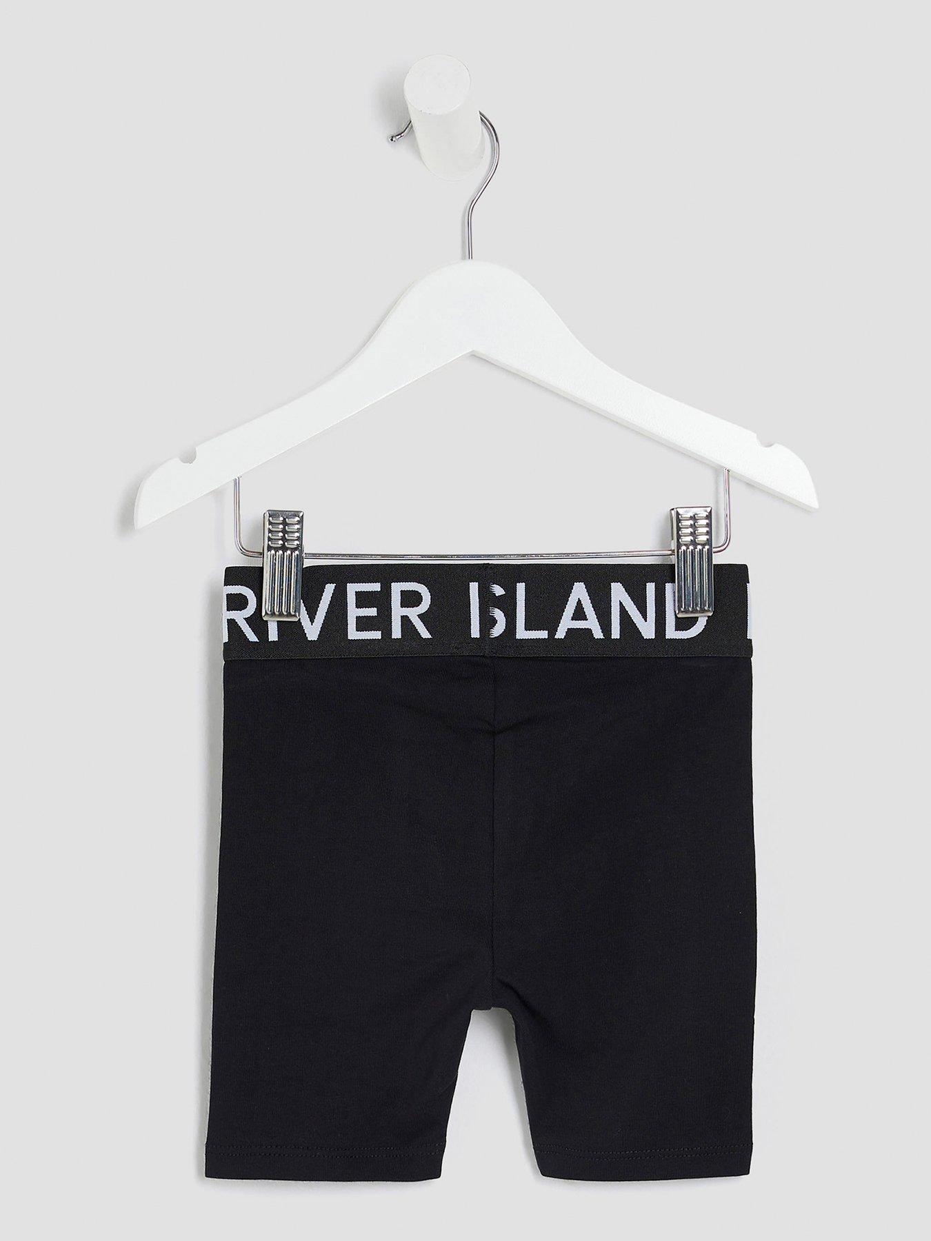 River Island Mini Girls Ri Waistband Cycling Shorts - Black | Littlewoods