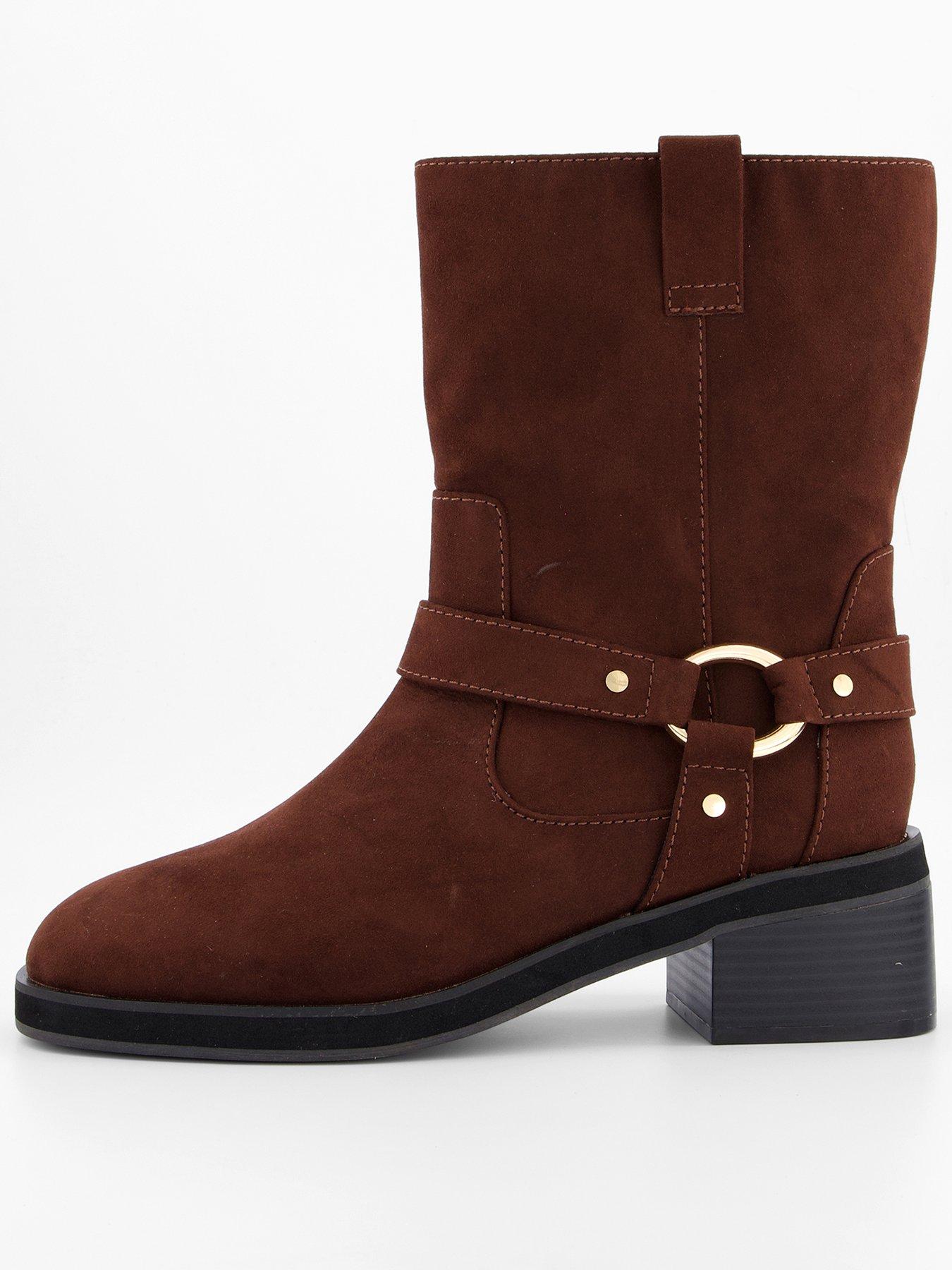 The Very Collection Biker Calf Boot - Brown | Littlewoods