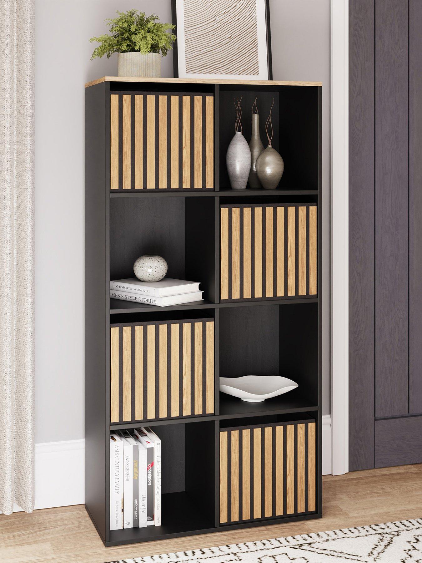 GFW Kube 2x4 Storage Cube - Black/Oak | Littlewoods