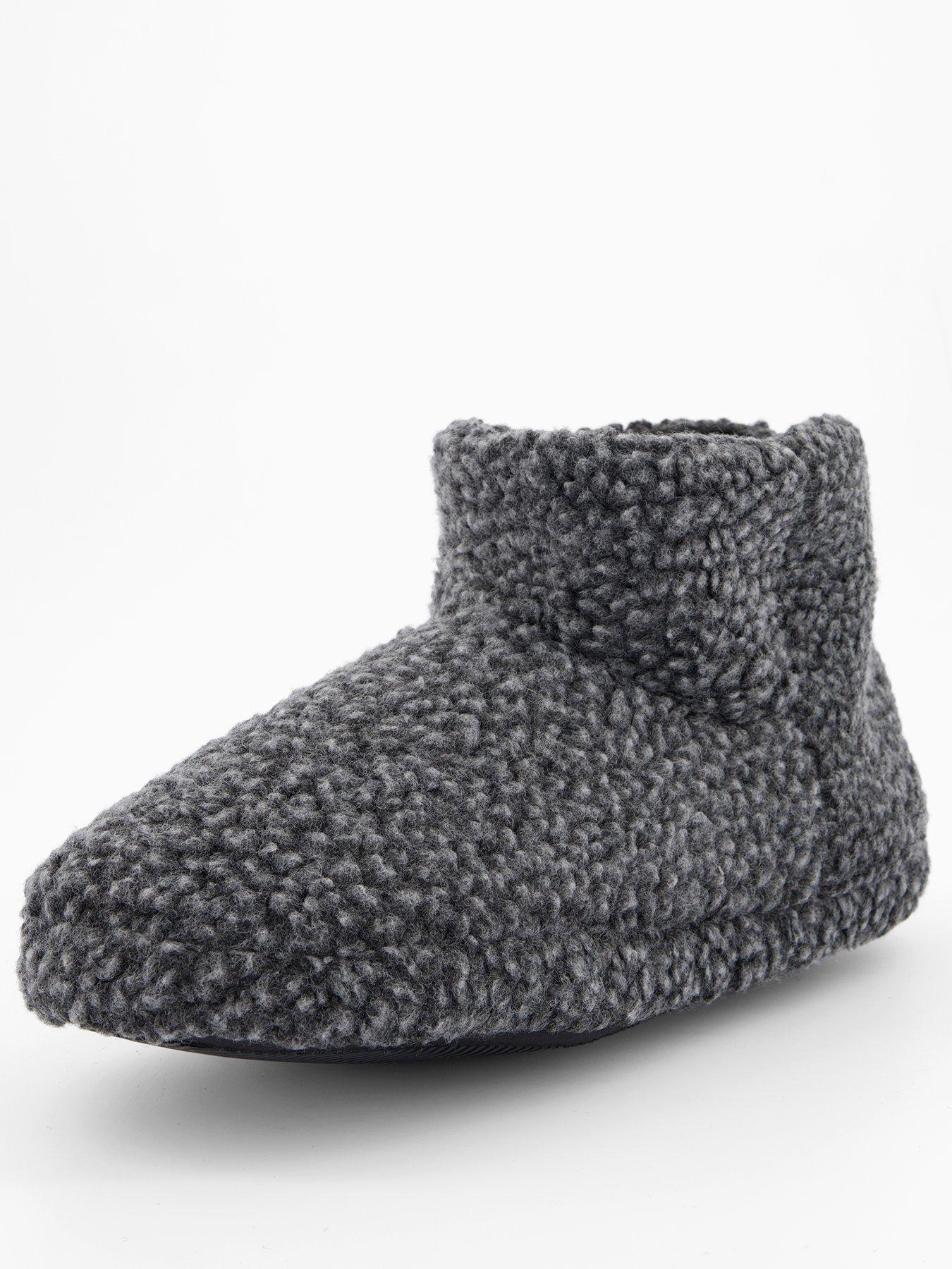 The Very Collection Borg Slipper Boot - Charcoal | Littlewoods