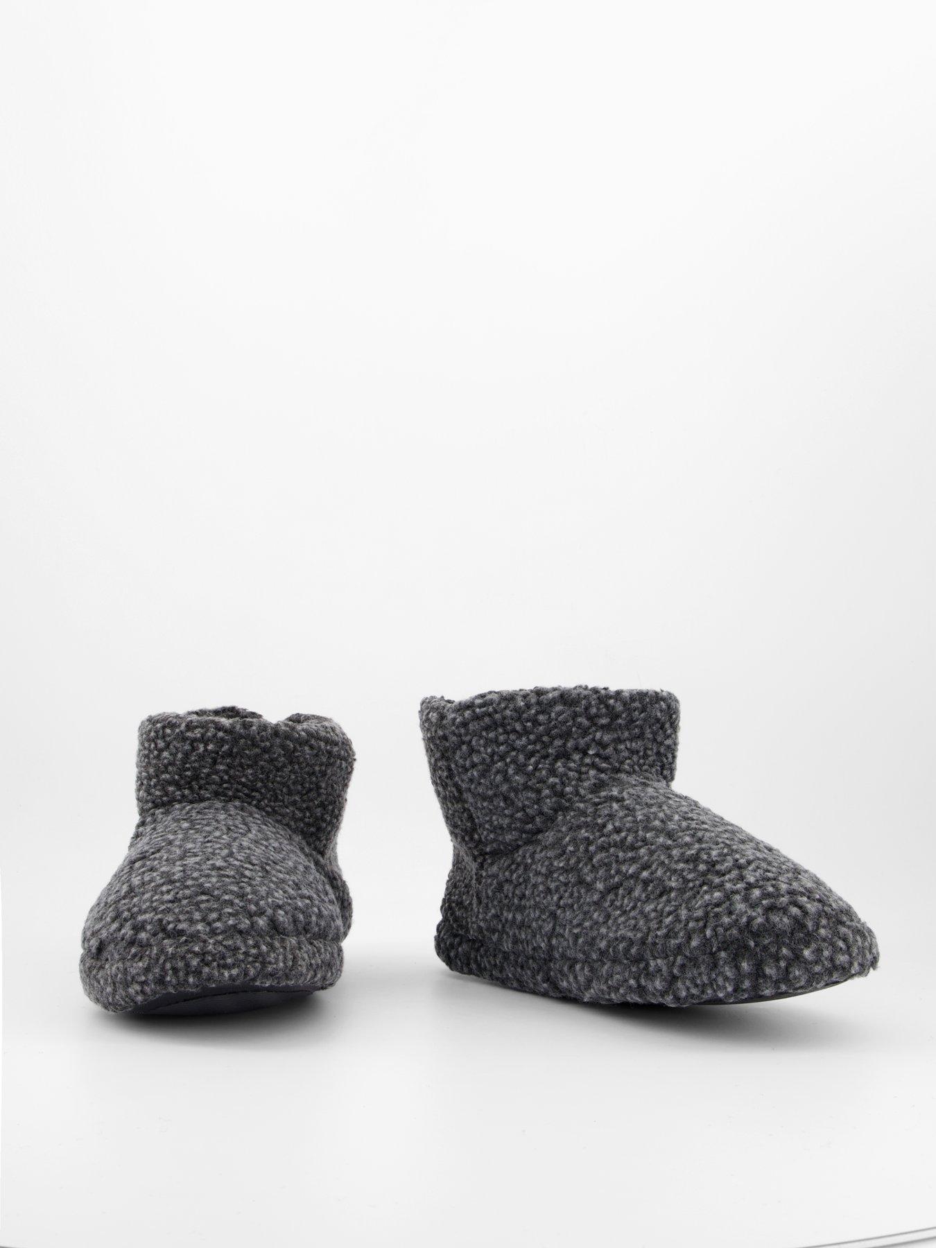 The Very Collection Borg Slipper Boot - Charcoal | Littlewoods