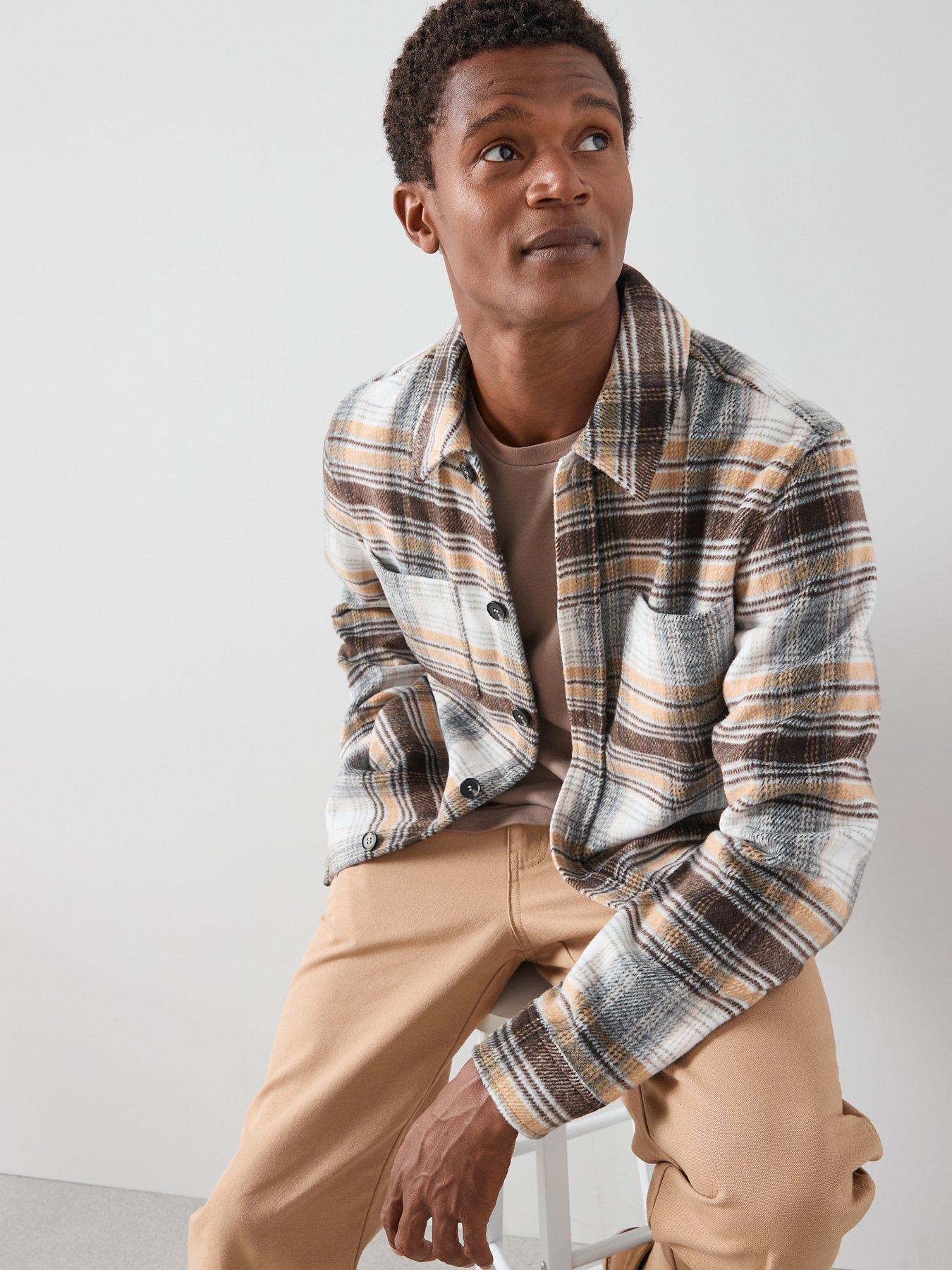The Very Collection Brushed Check Shacket - Brown | Littlewoods