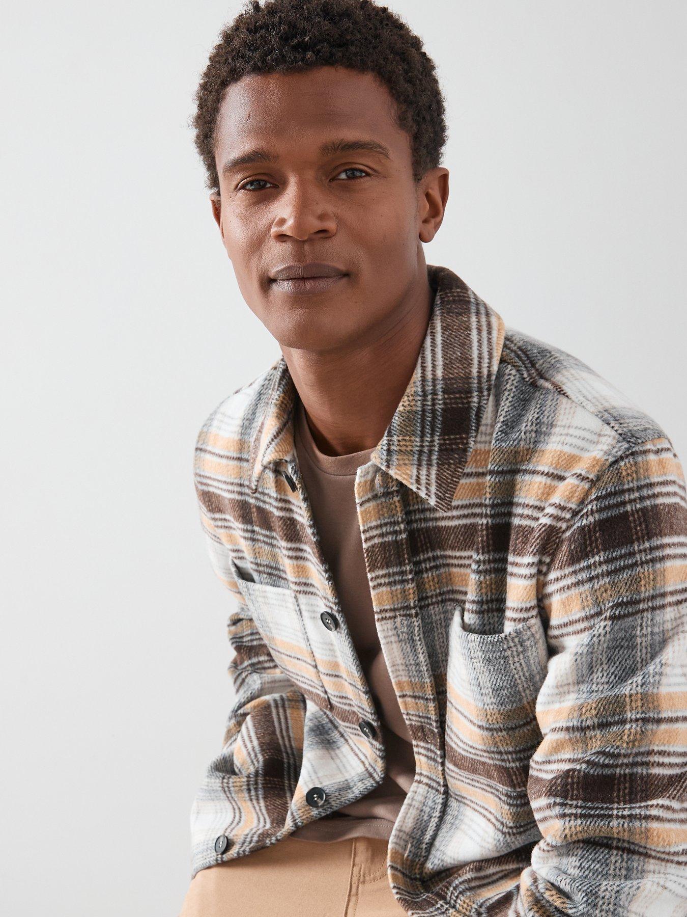 The Very Collection Brushed Check Shacket - Brown | Littlewoods