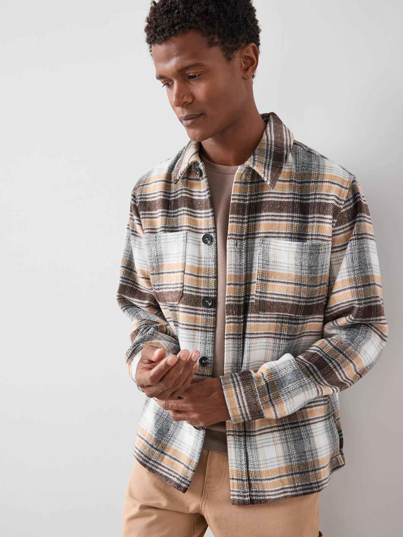 The Very Collection Brushed Check Shacket - Brown | Littlewoods