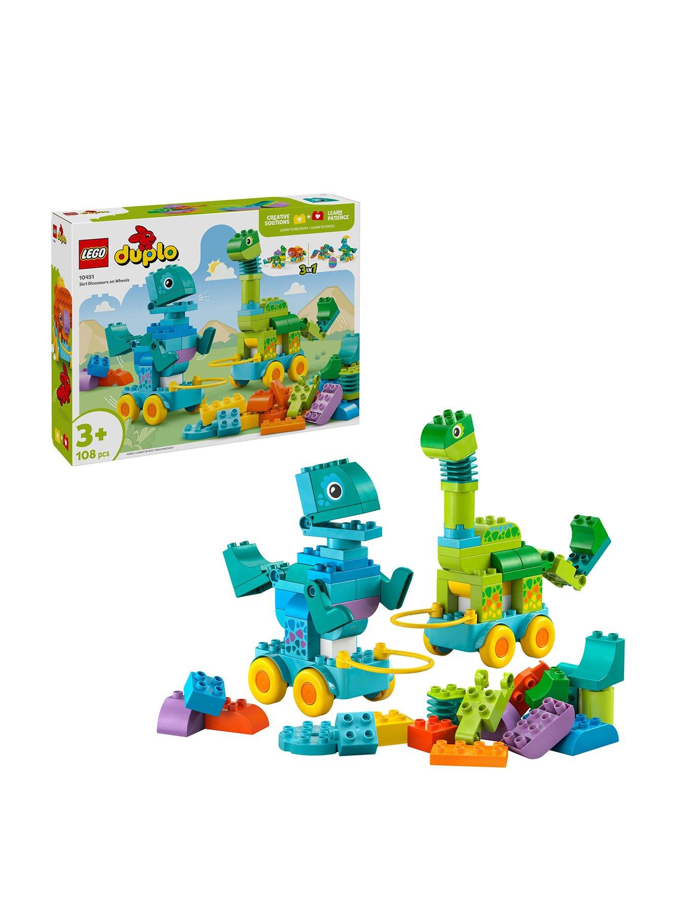 LEGO Duplo Town 3in1 Dinosaurs on Wheels Learn-Through-Play Toddler Toy ...
