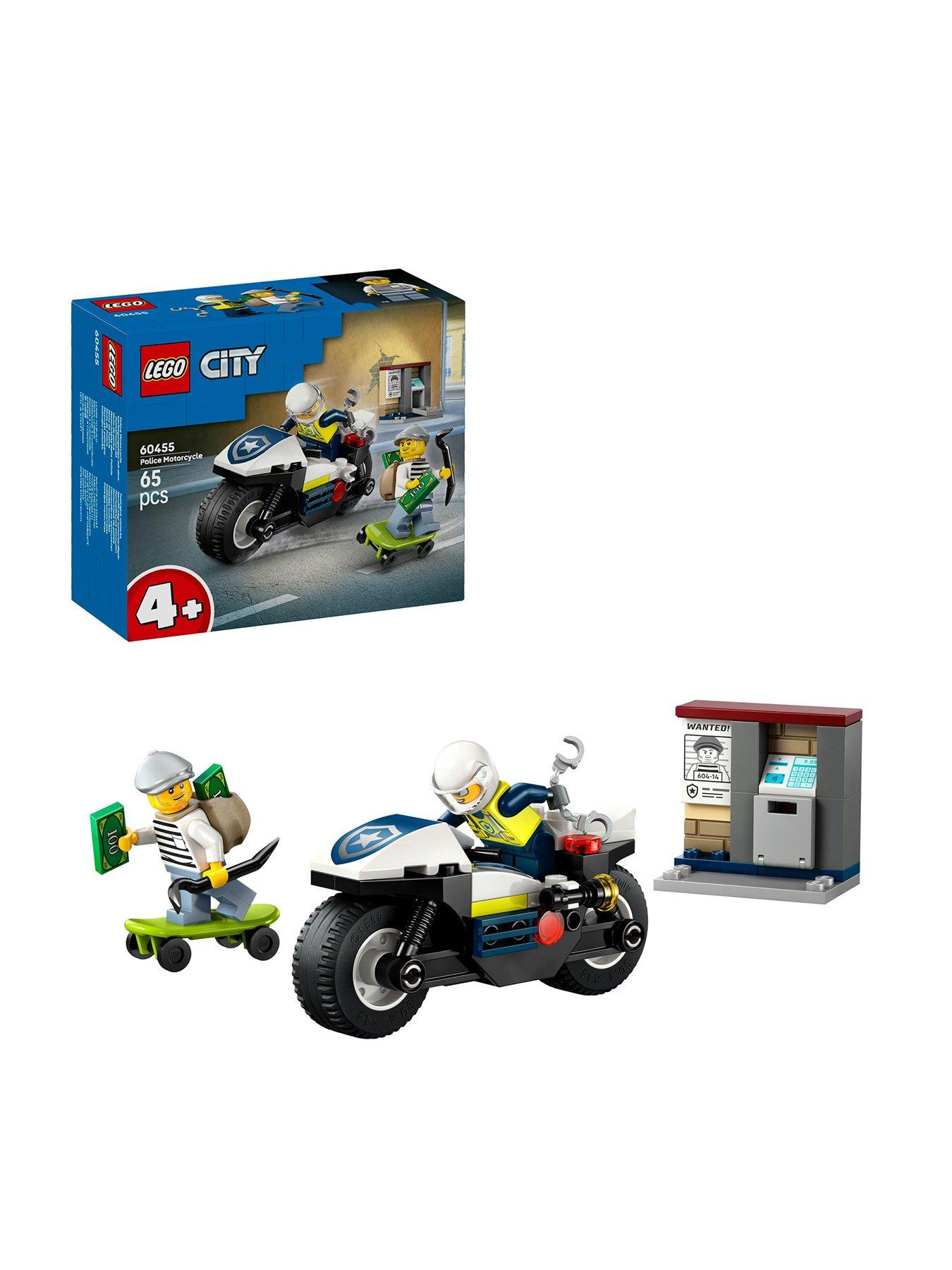 LEGO City Police Motorcycle Chase Toy, Motorbike Set 60455 | Littlewoods