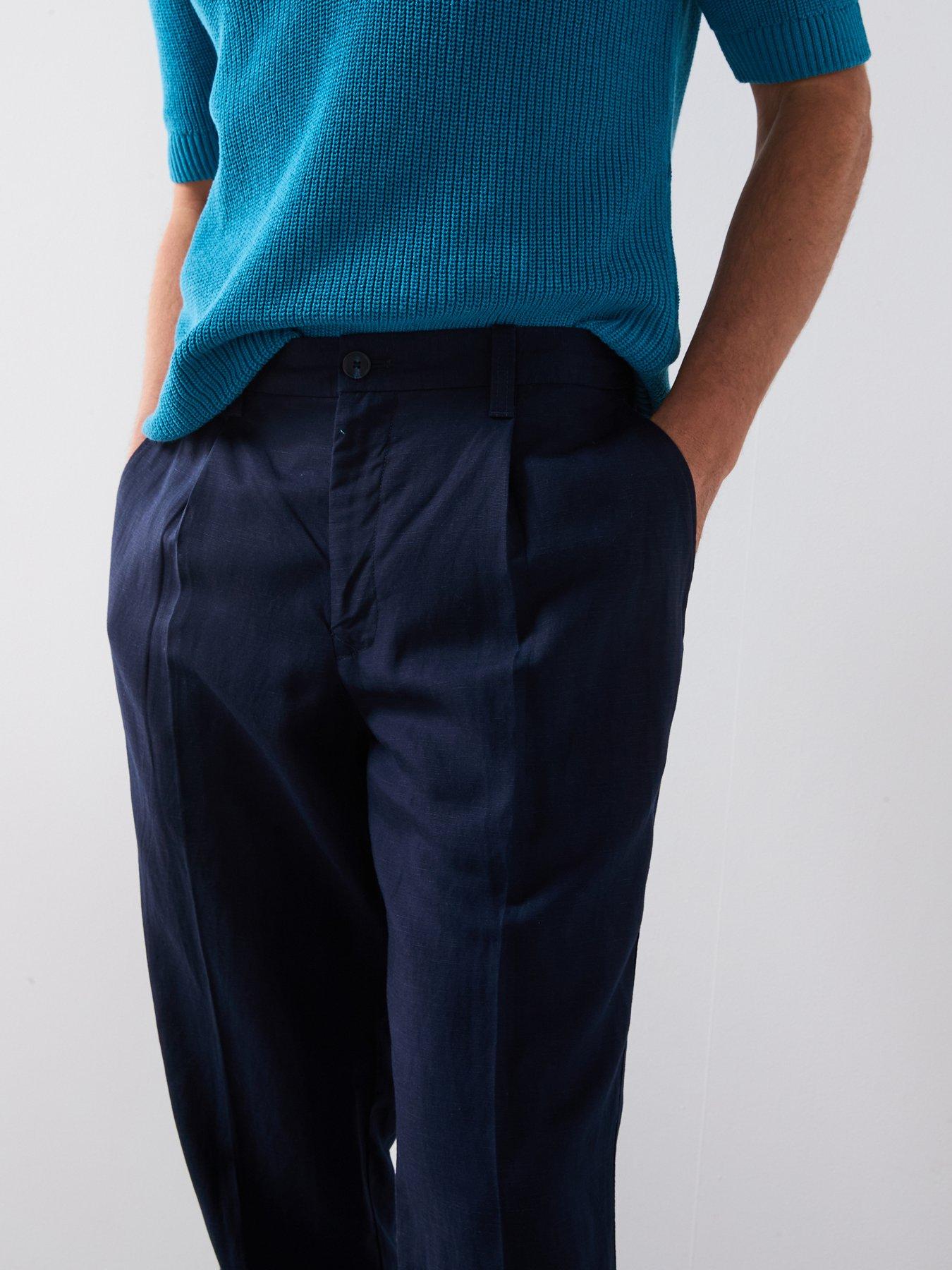 Mango Delave Smart Trousers - Navy | Littlewoods