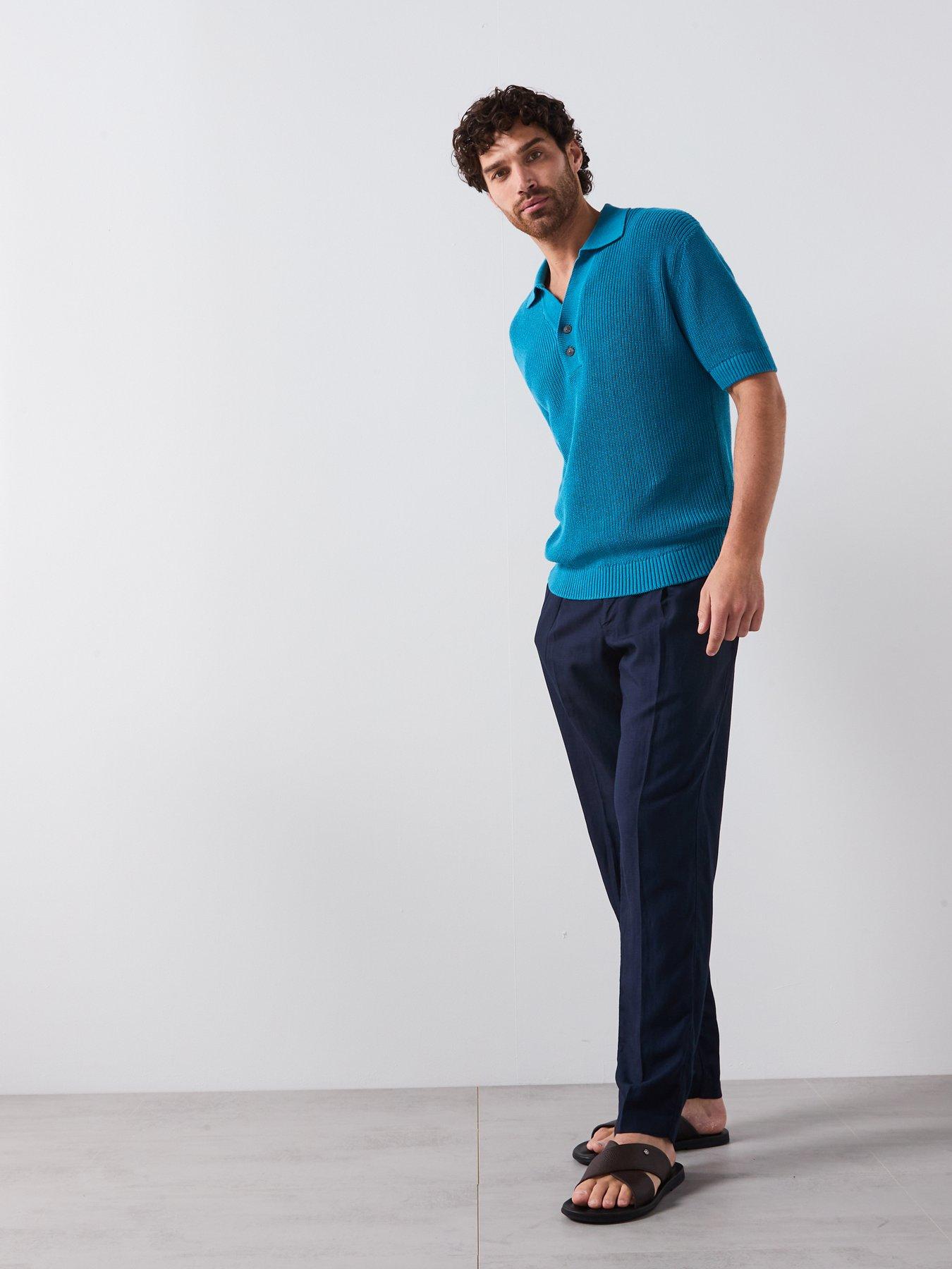 Mango Delave Smart Trousers - Navy | Littlewoods