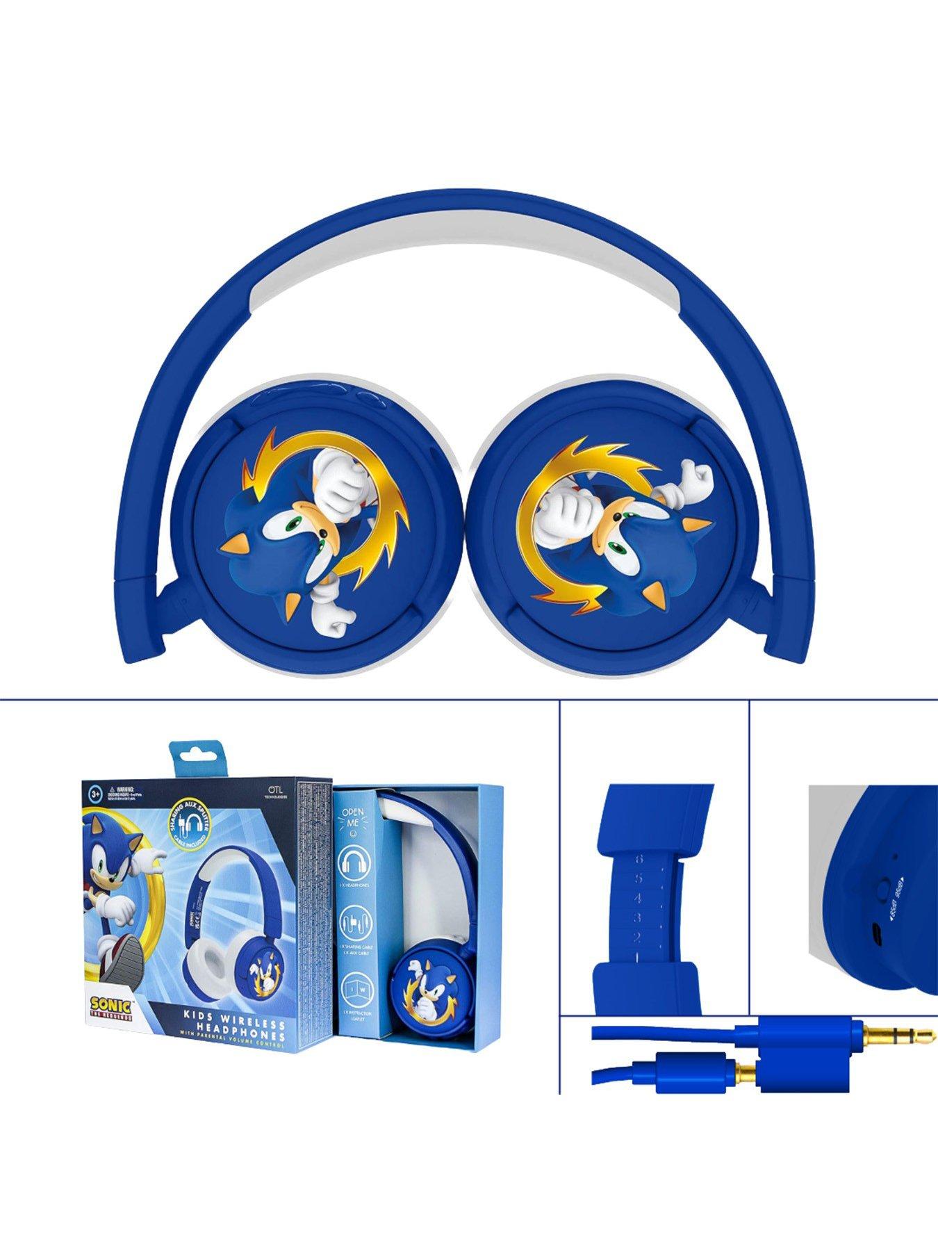 Sonic the Hedgehog Kids Wireless Headphones and Microphone Speaker with ...