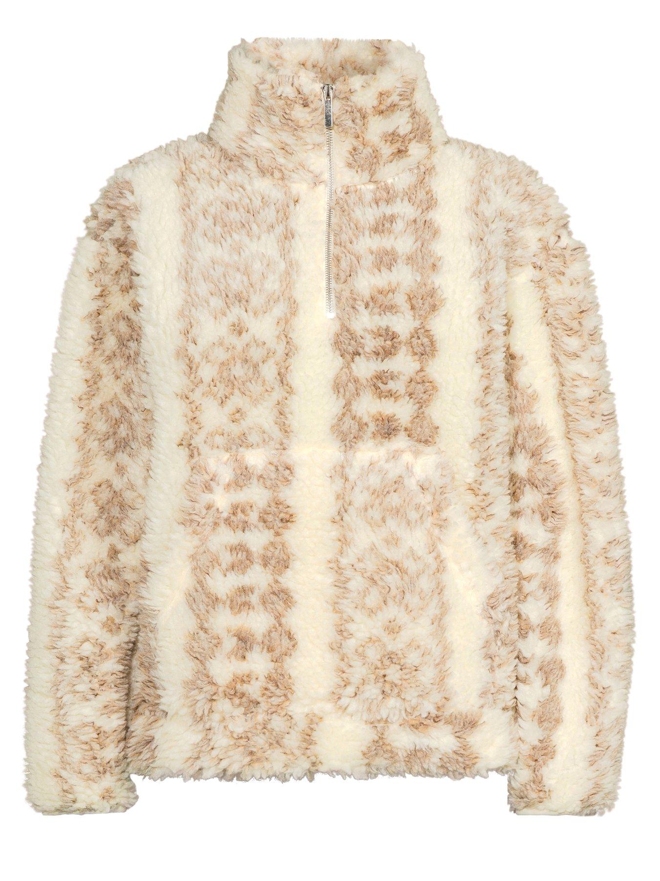 V by Very Half Zip Printed Borg Fleece - Multi | Littlewoods