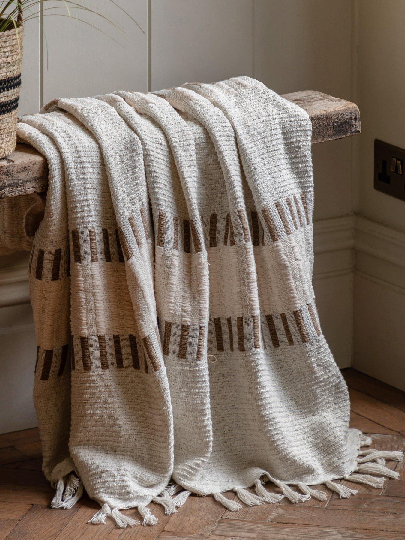 Gallery ongshaw Woven Throw - Natural | littlewoods.com