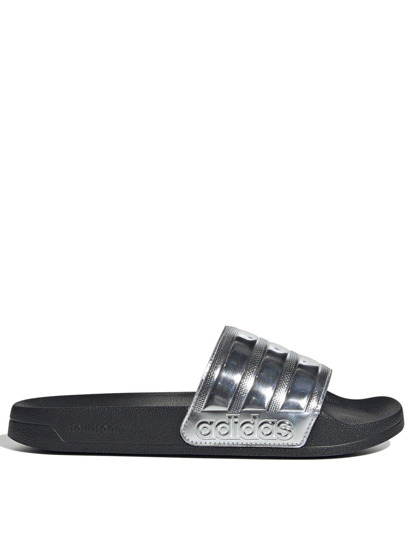 adidas Sportswear Women's Adilette Shower Slides - Silver | Littlewoods