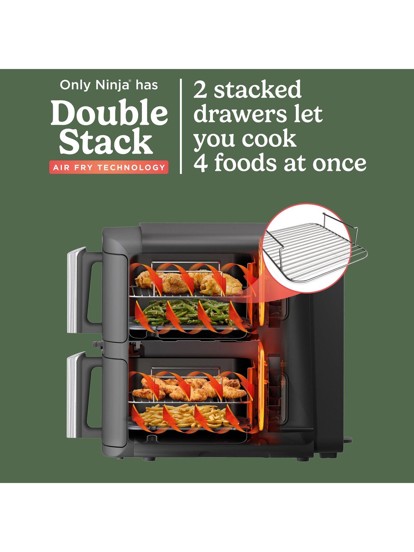 NINJA Double Stack XL 2-Level Air Fryer with Smart Cook System 9.5L ...