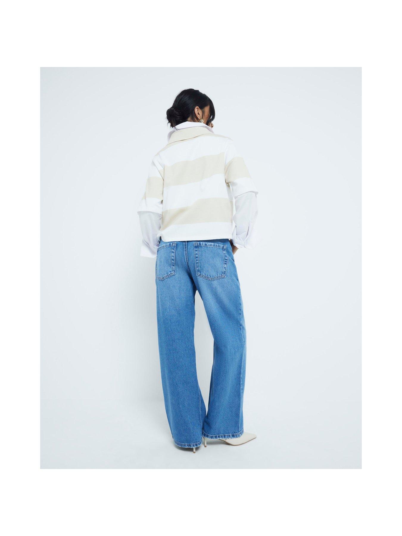 RI Petite Relaxed Straight Jagger - Blue | Littlewoods