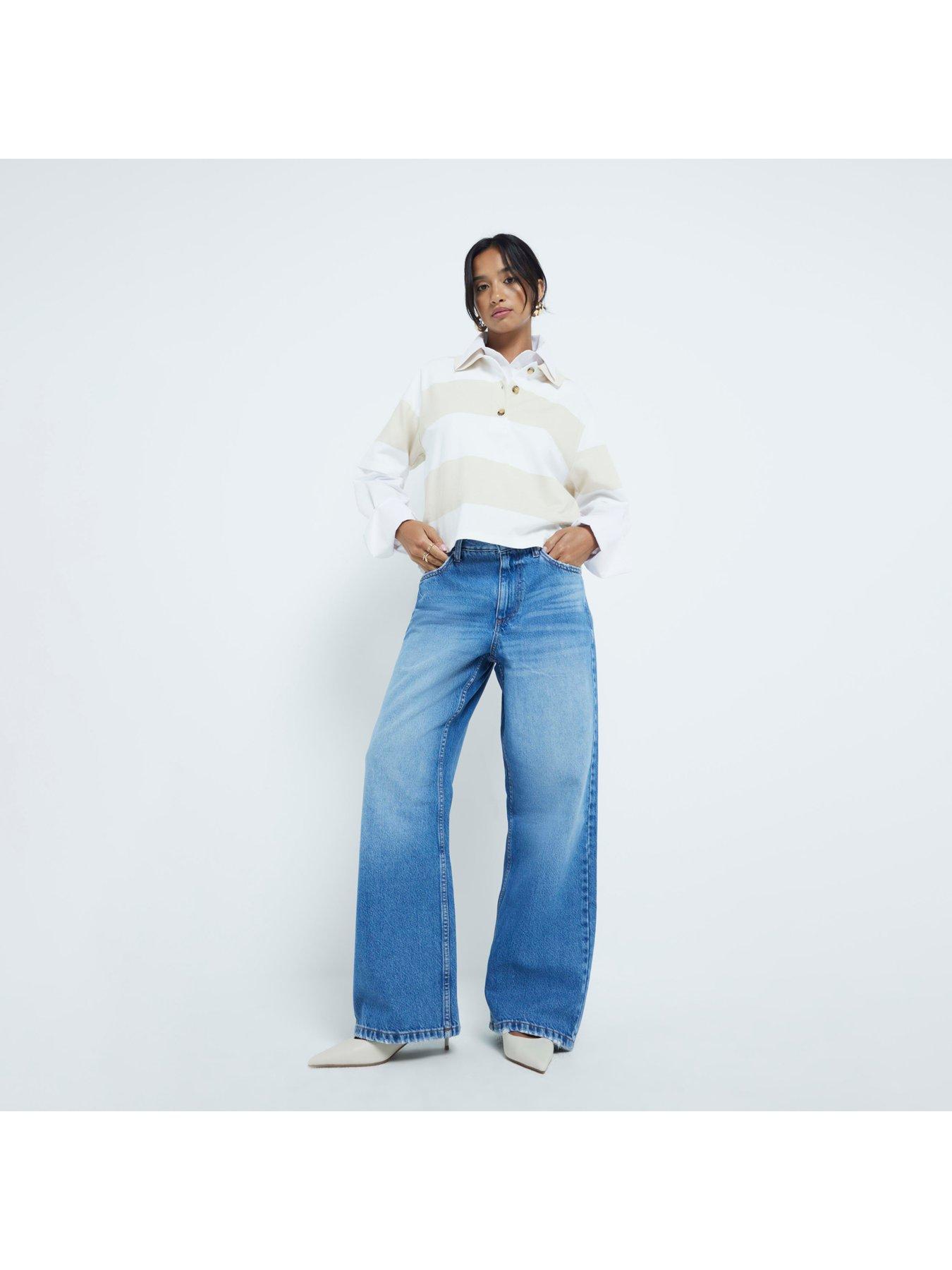 RI Petite Relaxed Straight Jagger - Blue | Littlewoods