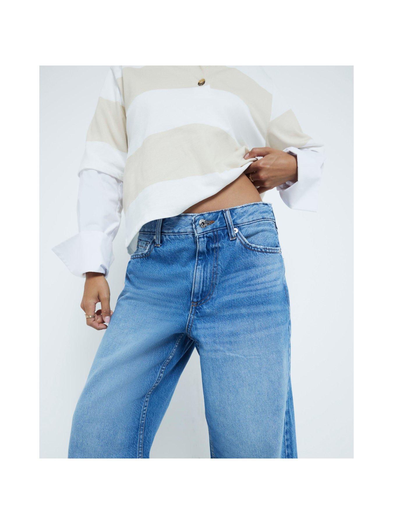 RI Petite Relaxed Straight Jagger - Blue | Littlewoods