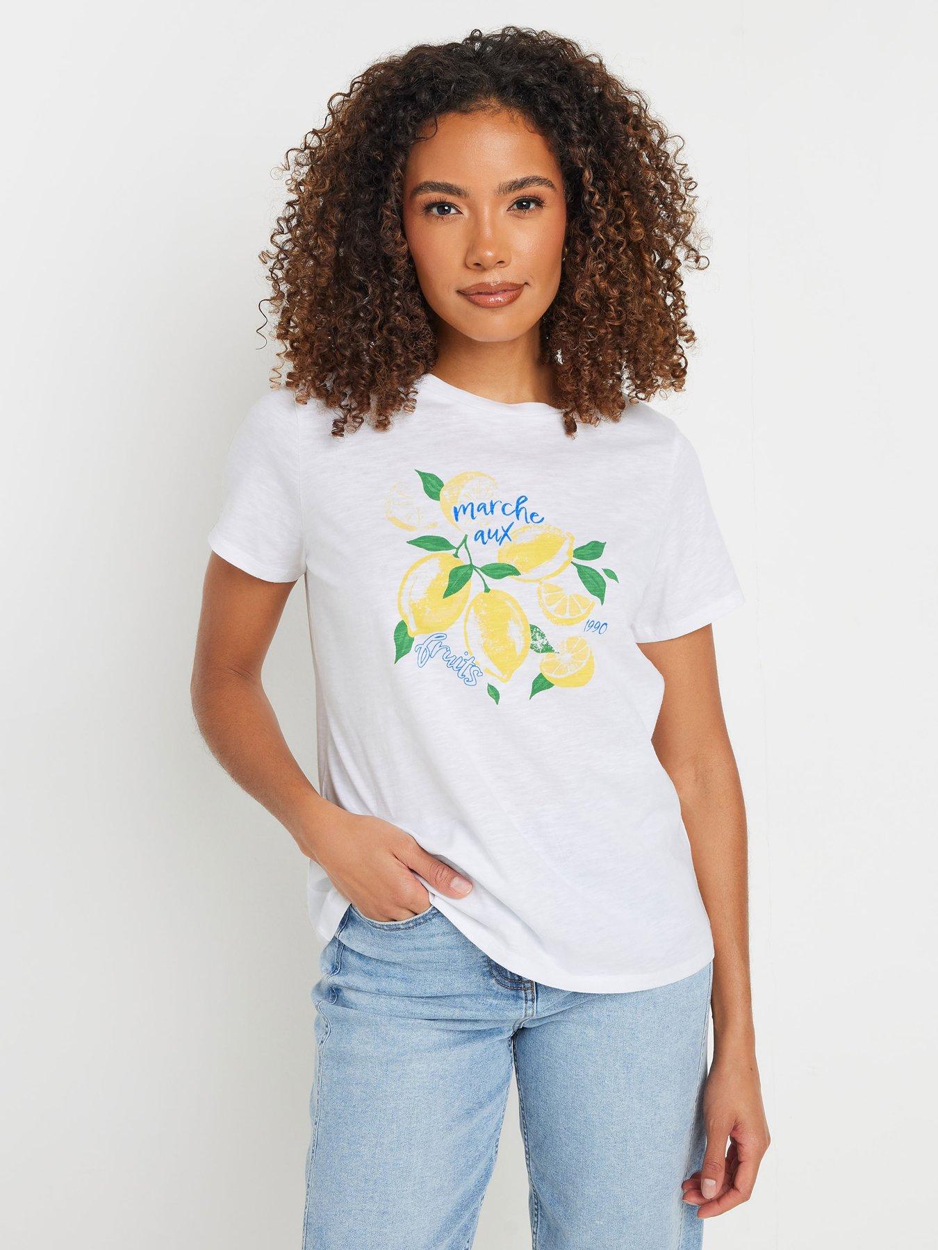 M&Co Lemon Crew Neck T-shirt | littlewoods.com