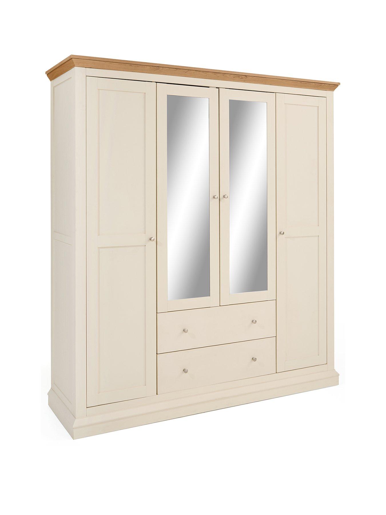 The Very Collection Hanna 4 Door, 2 Drawer Mirrored Combi Wardrobe ...