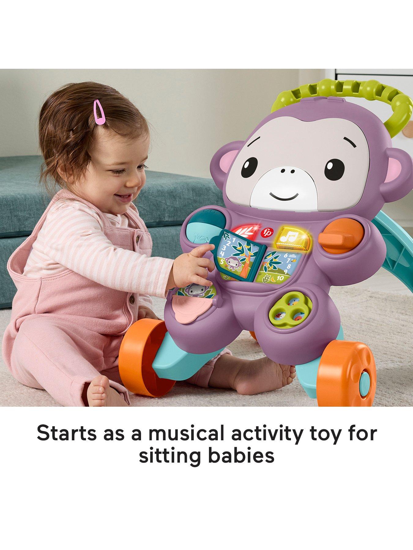 Fisher-Price Learn With Me Purple Monkey Walker Baby Learning Toy with ...