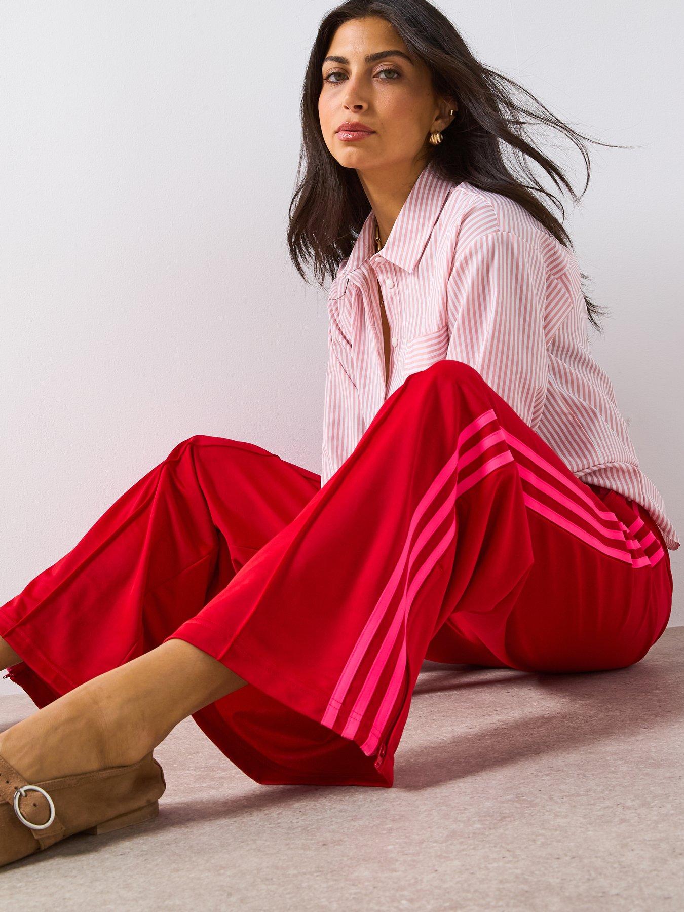 adidas Originals Women's Adicolor Firebird Tracksuit Bottoms - Red ...