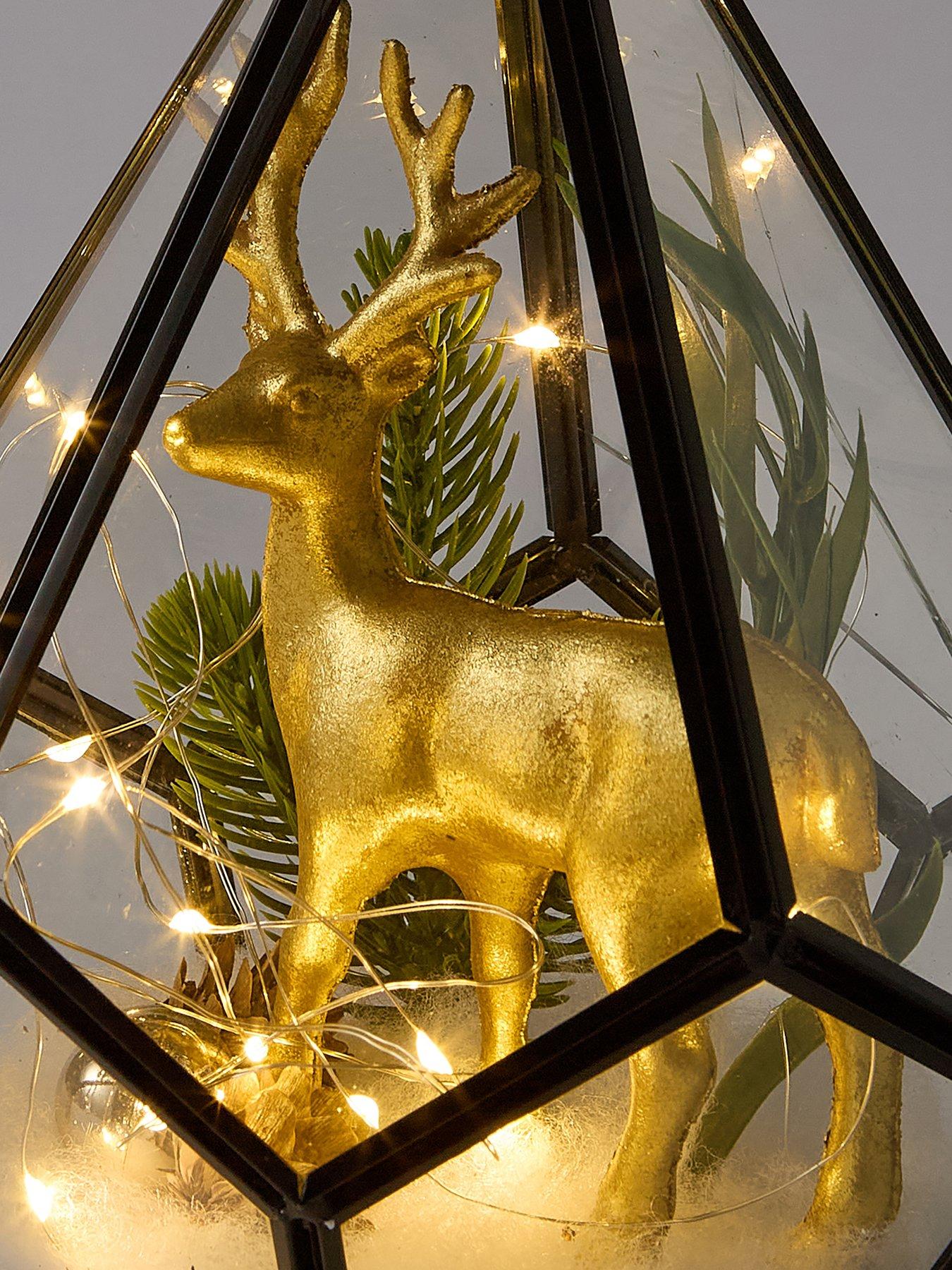 Very Home Lit Stag Terrarium Table Light Christmas Decoration | Littlewoods