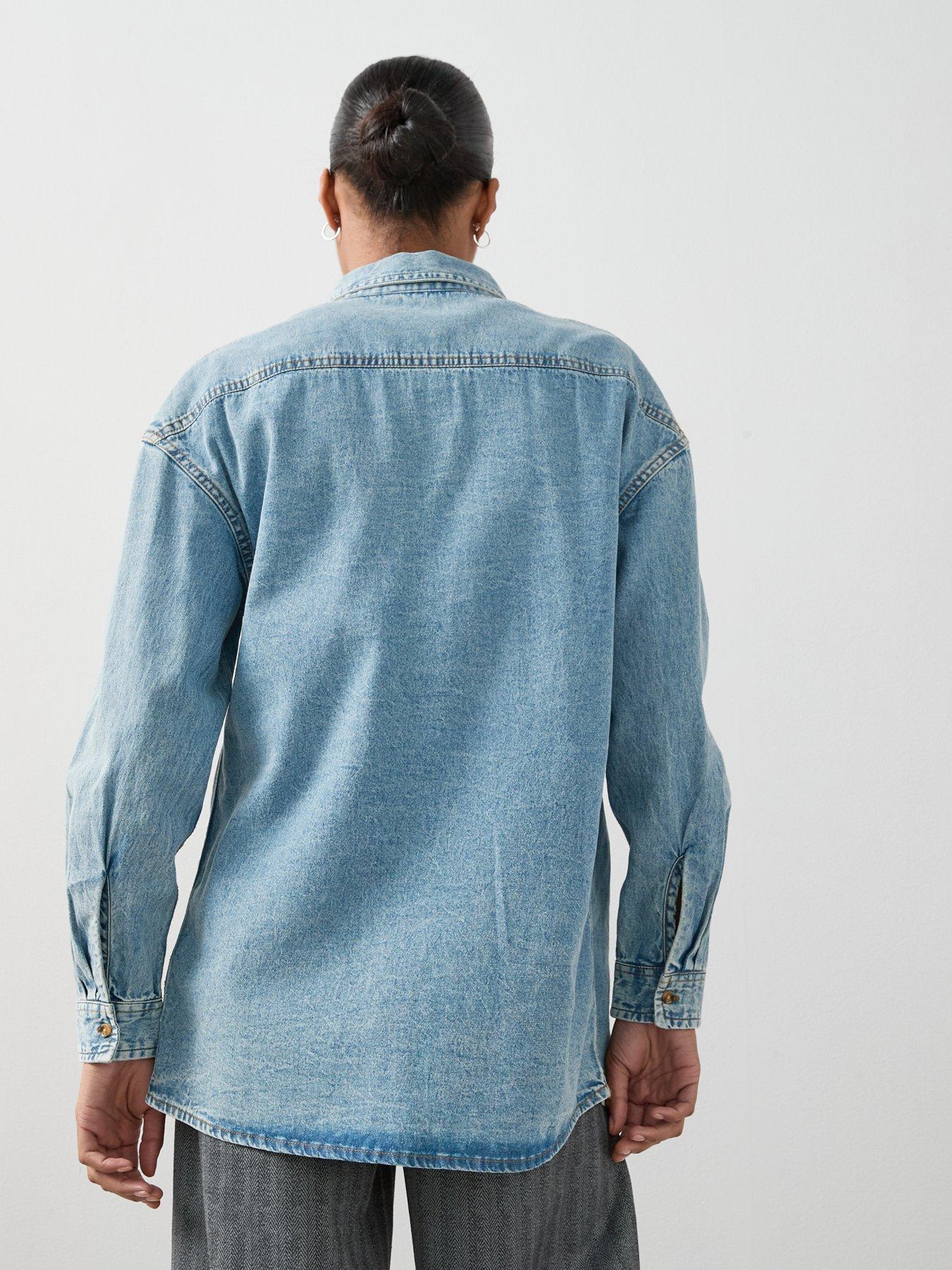 The Very Collection Longline Denim Shirt - Mid Wash | Littlewoods