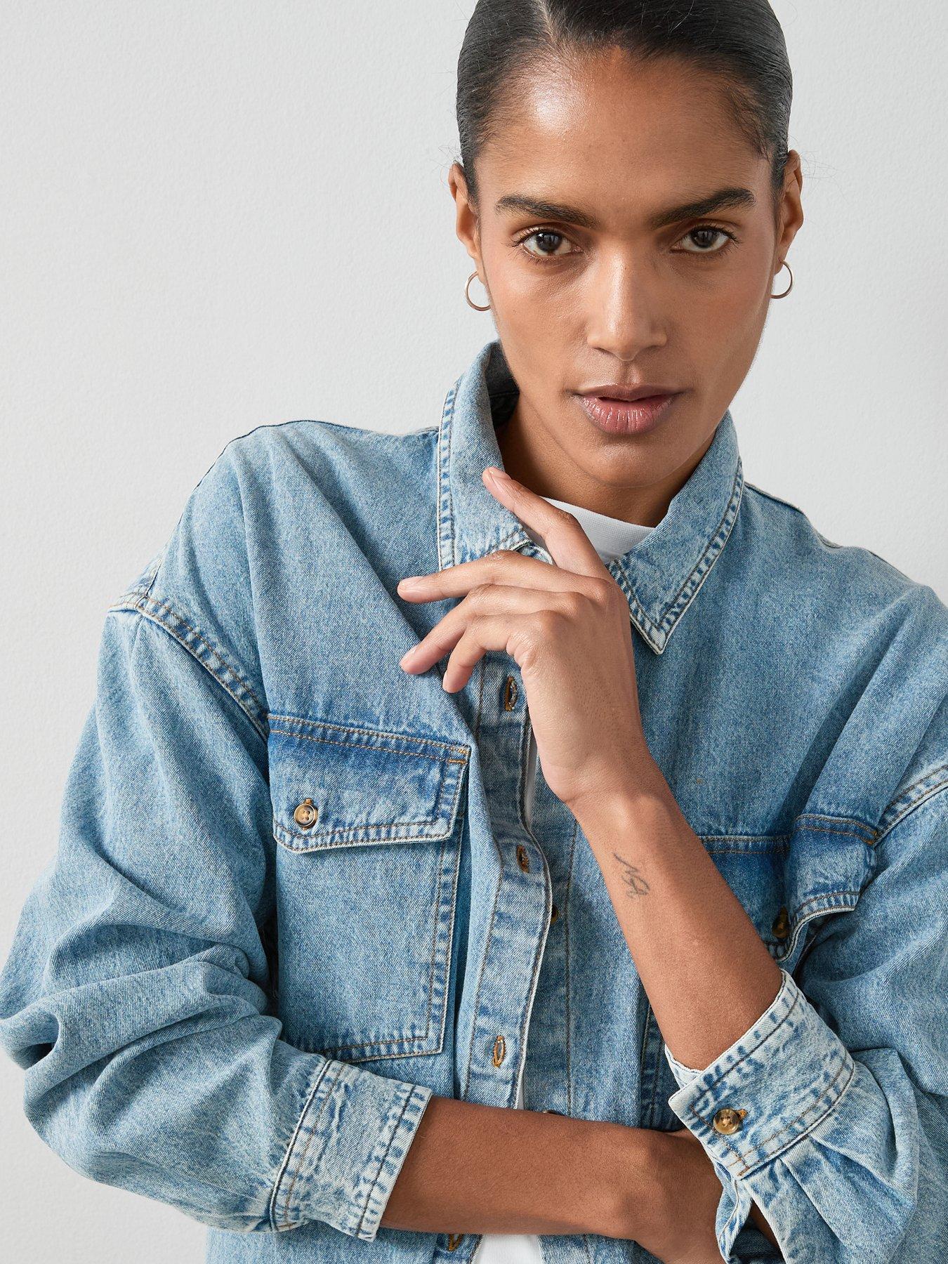 The Very Collection Longline Denim Shirt - Mid Wash | Littlewoods