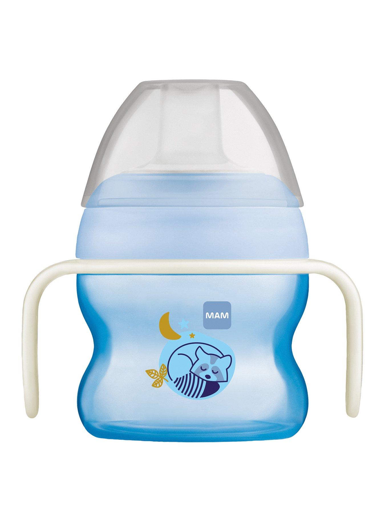MAM Starter Cup 150ml With Glow Handles - Blue | Littlewoods