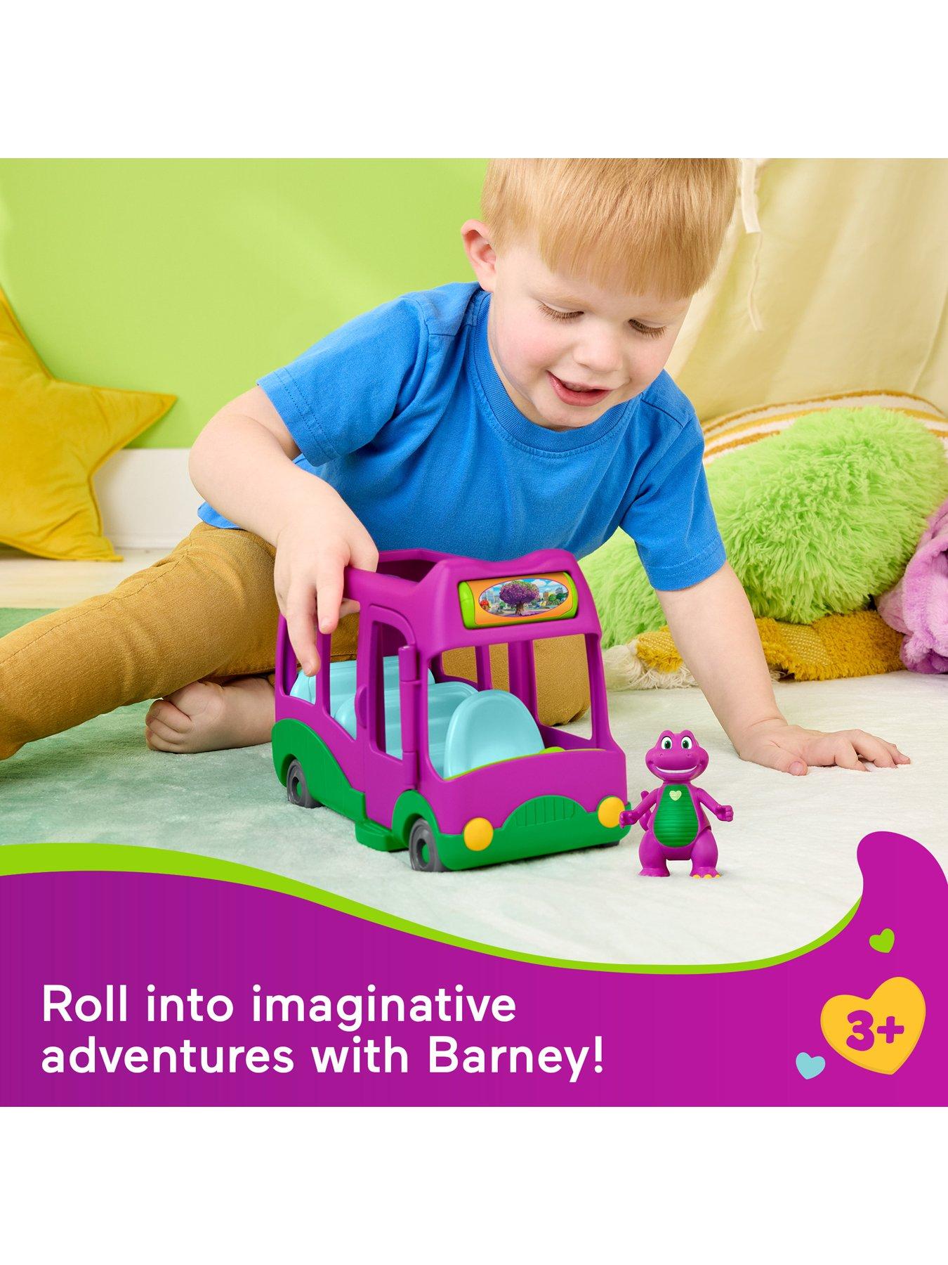 Barney Fisher-Price Barney's World Adventure Bus Push-Along Toy ...
