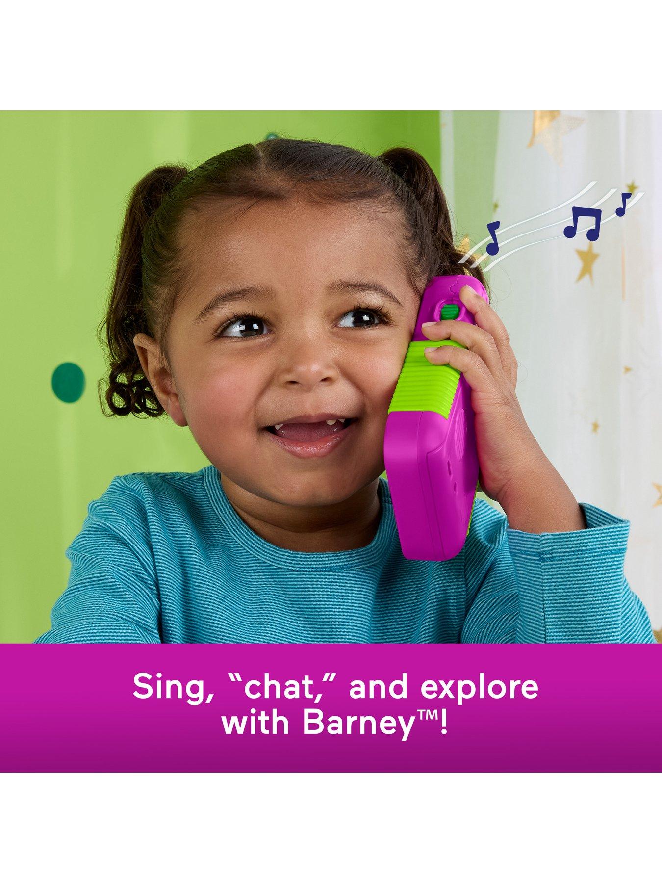 Barney Fisher-Price Barney's World Hey Barney Phone Musical Toddler Toy ...