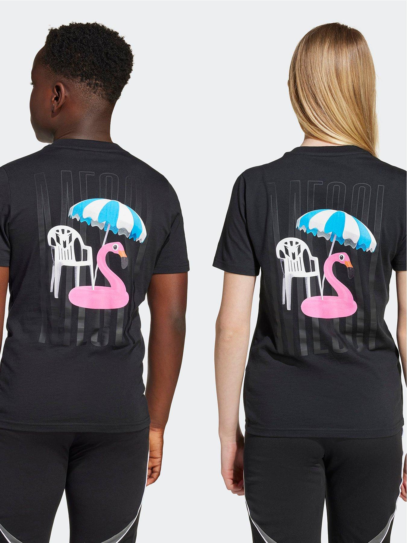 adidas Junior Messi T-Shirt - Black | Littlewoods