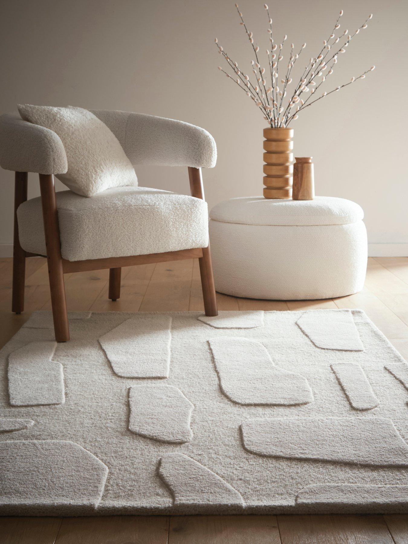 Very Home Sculpted Wool Stone Rug | Littlewoods