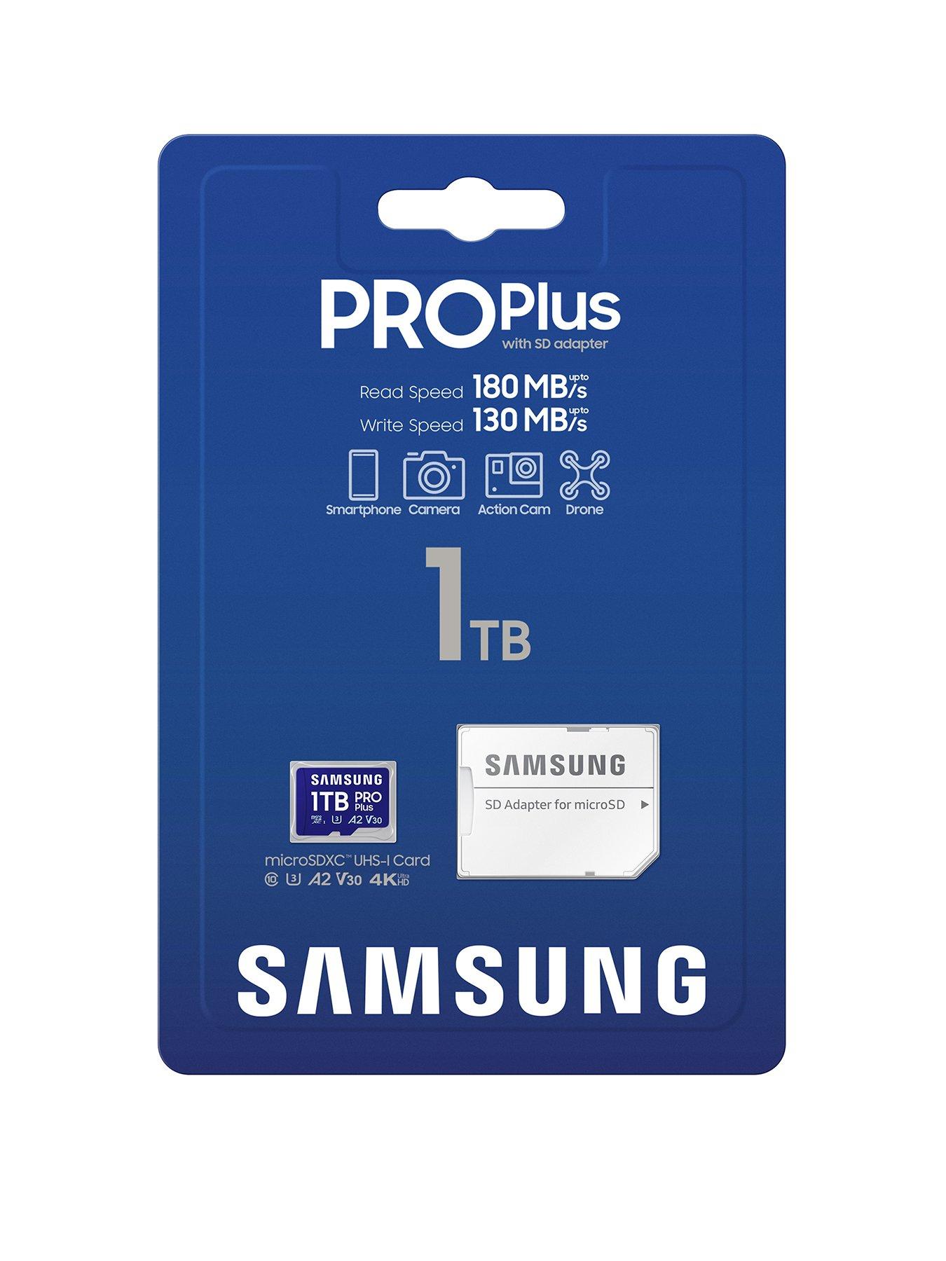 Samsung PRO Plus microSD card + SD adapter, 1 TB | Littlewoods