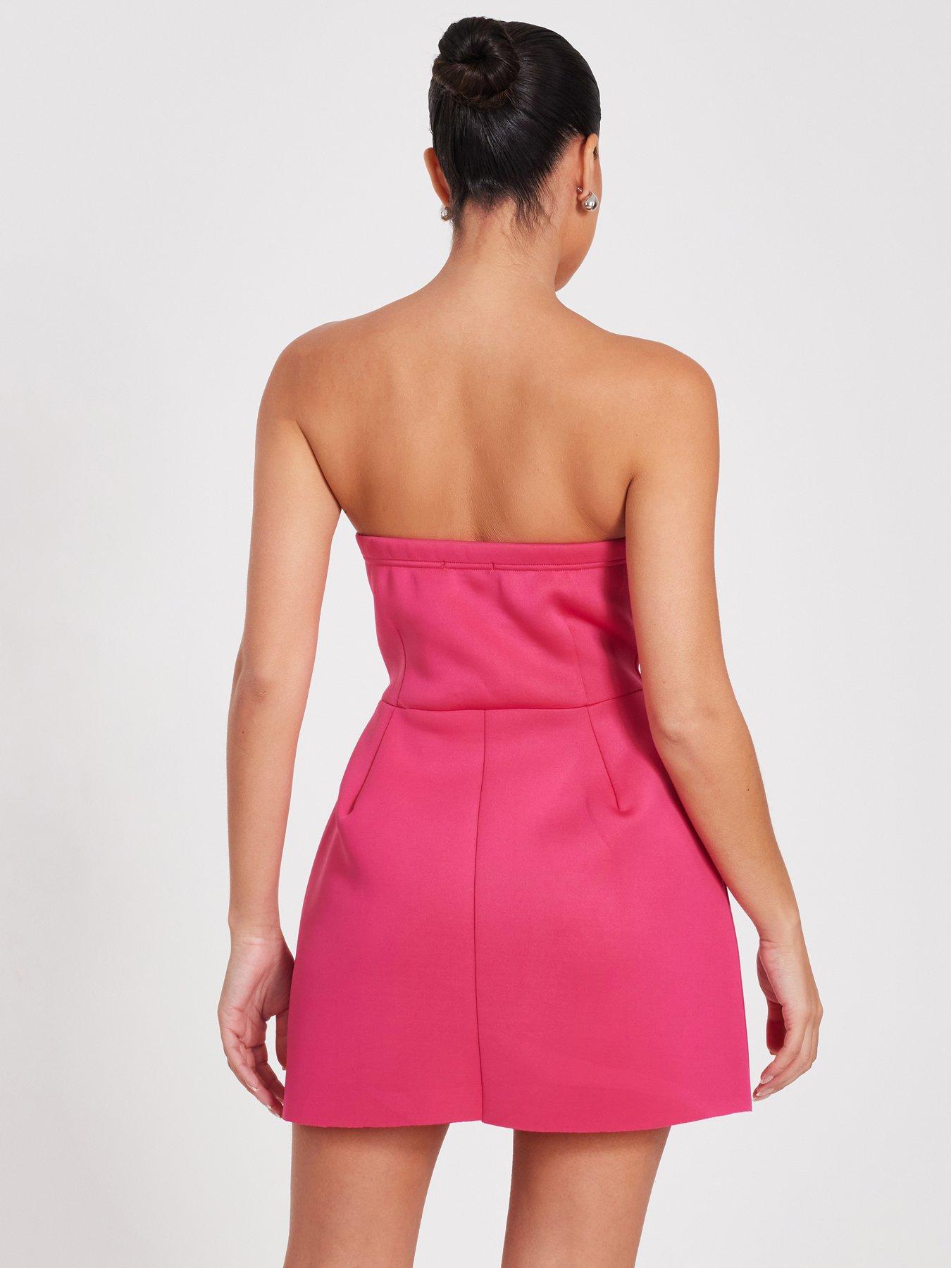 Quiz Pink Bandeau A-line Mini Dress | Littlewoods