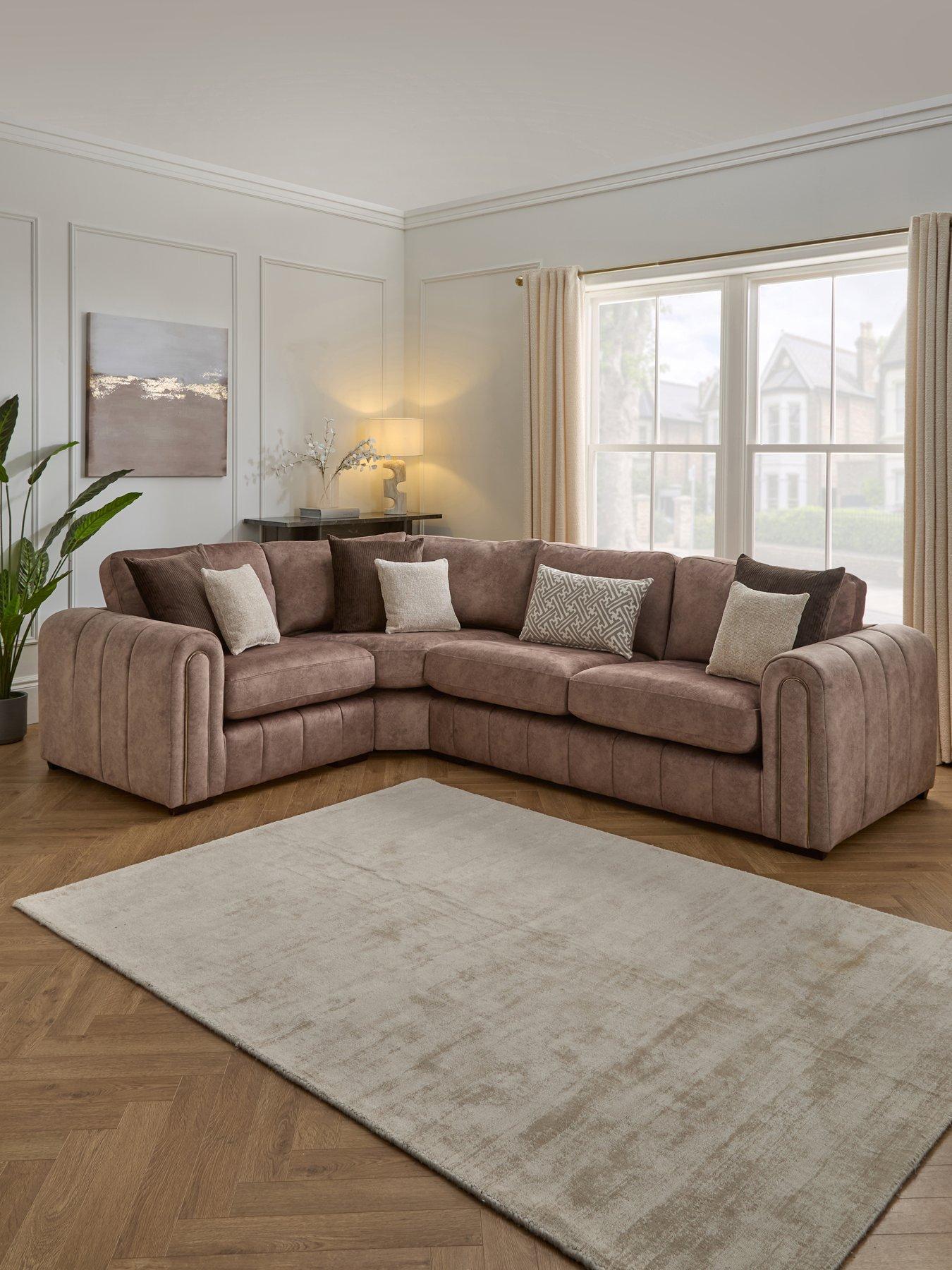 Very Home Amara Lh Double Arm Corner Group - Made to Order in the UK ...