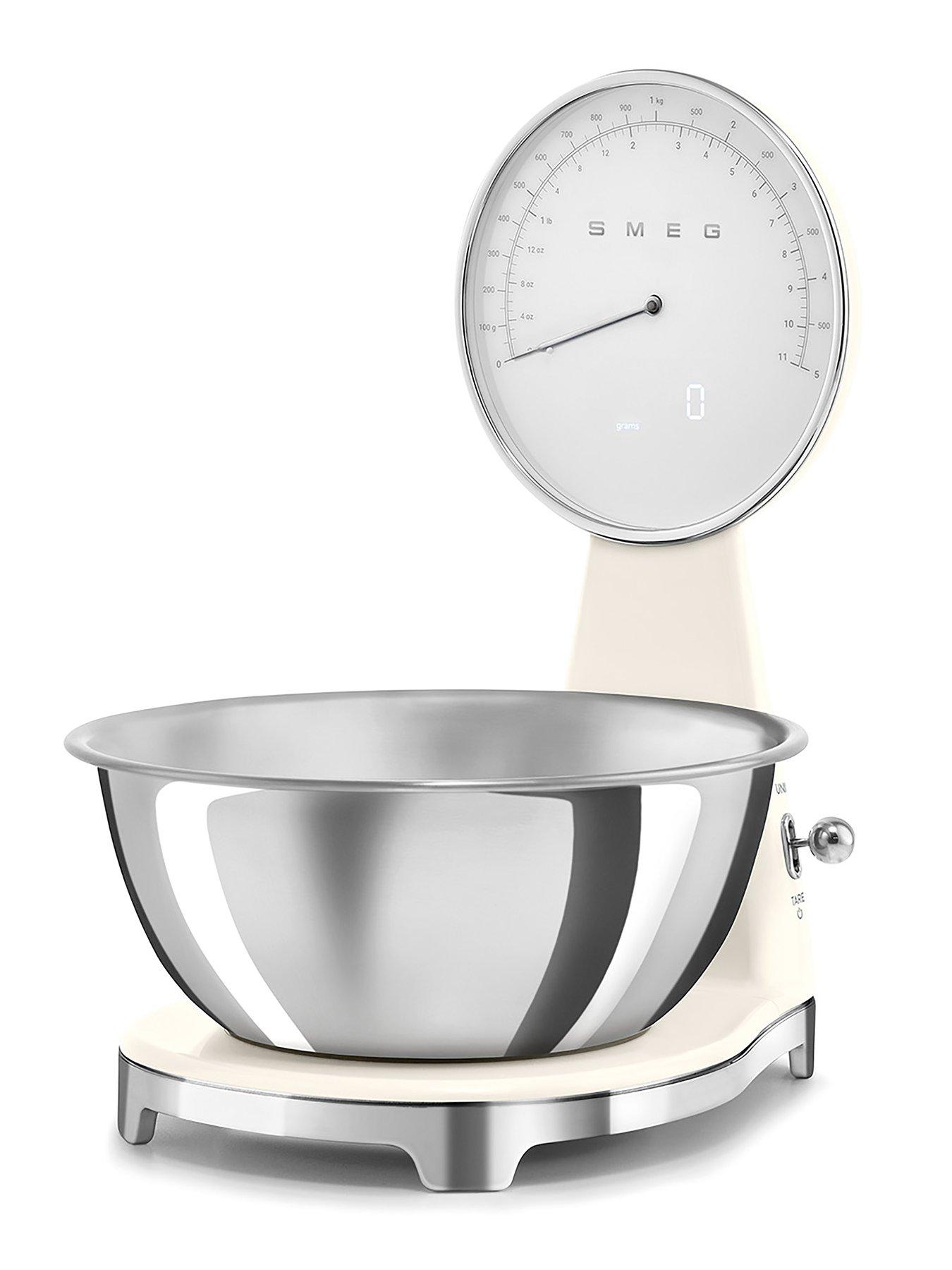 Smeg 50's Style Kitchen Scales with Removeable Bowl, Cream | Littlewoods