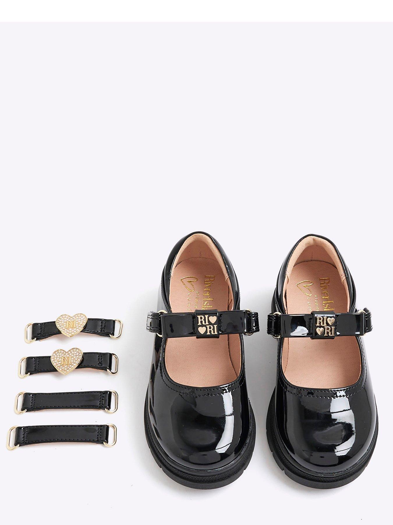 River Island Mini Girls Interchangeable Strap Shoes - Black | Littlewoods