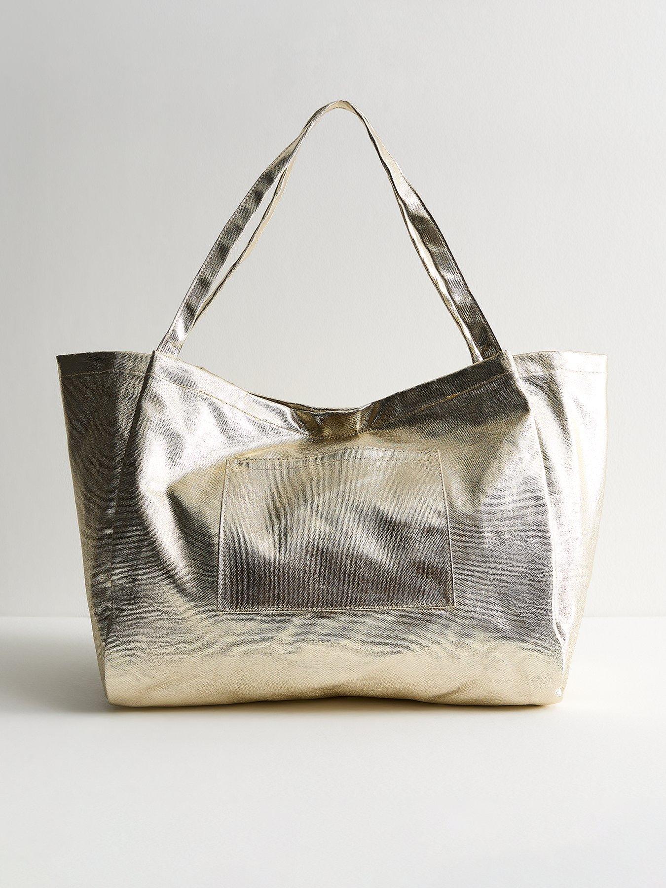 New Look Metallic Canvas Tote - Gold | Littlewoods