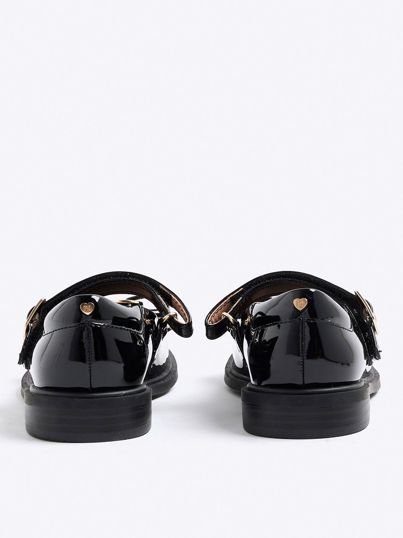 River Island Older Girls Bow Heart Ballet Shoes - Black | Littlewoods