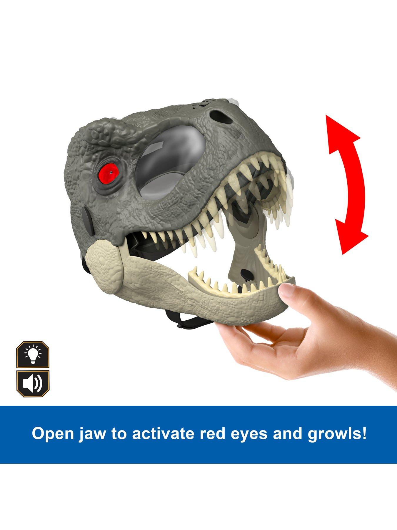 JURASSIC WORLD Rebirth T-Rex Rage N Roar Mask with LED Light Up Eyes ...
