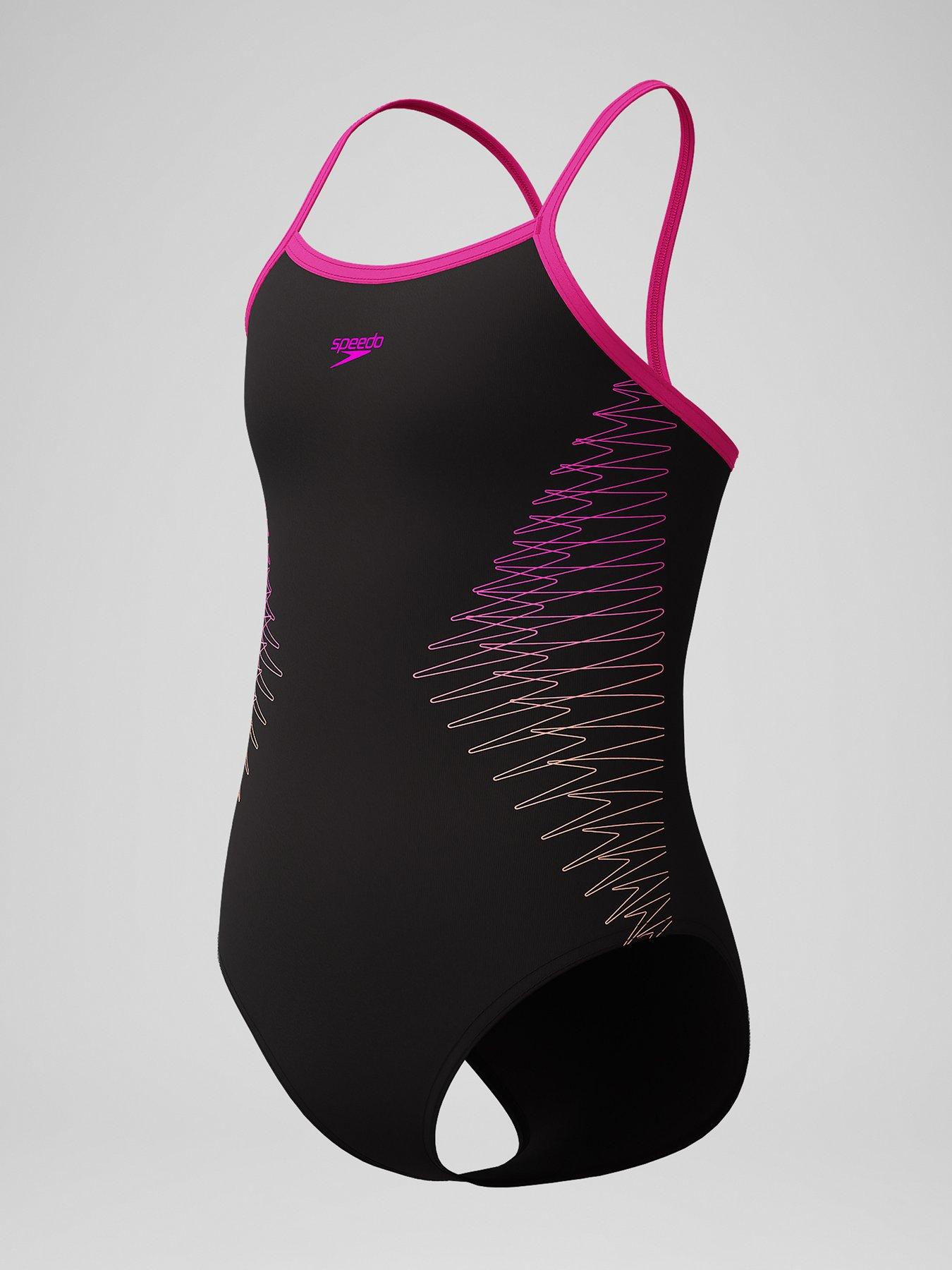 Speedo Girls Plastisol Placement Thinstrap Muscleback - Pink | Littlewoods