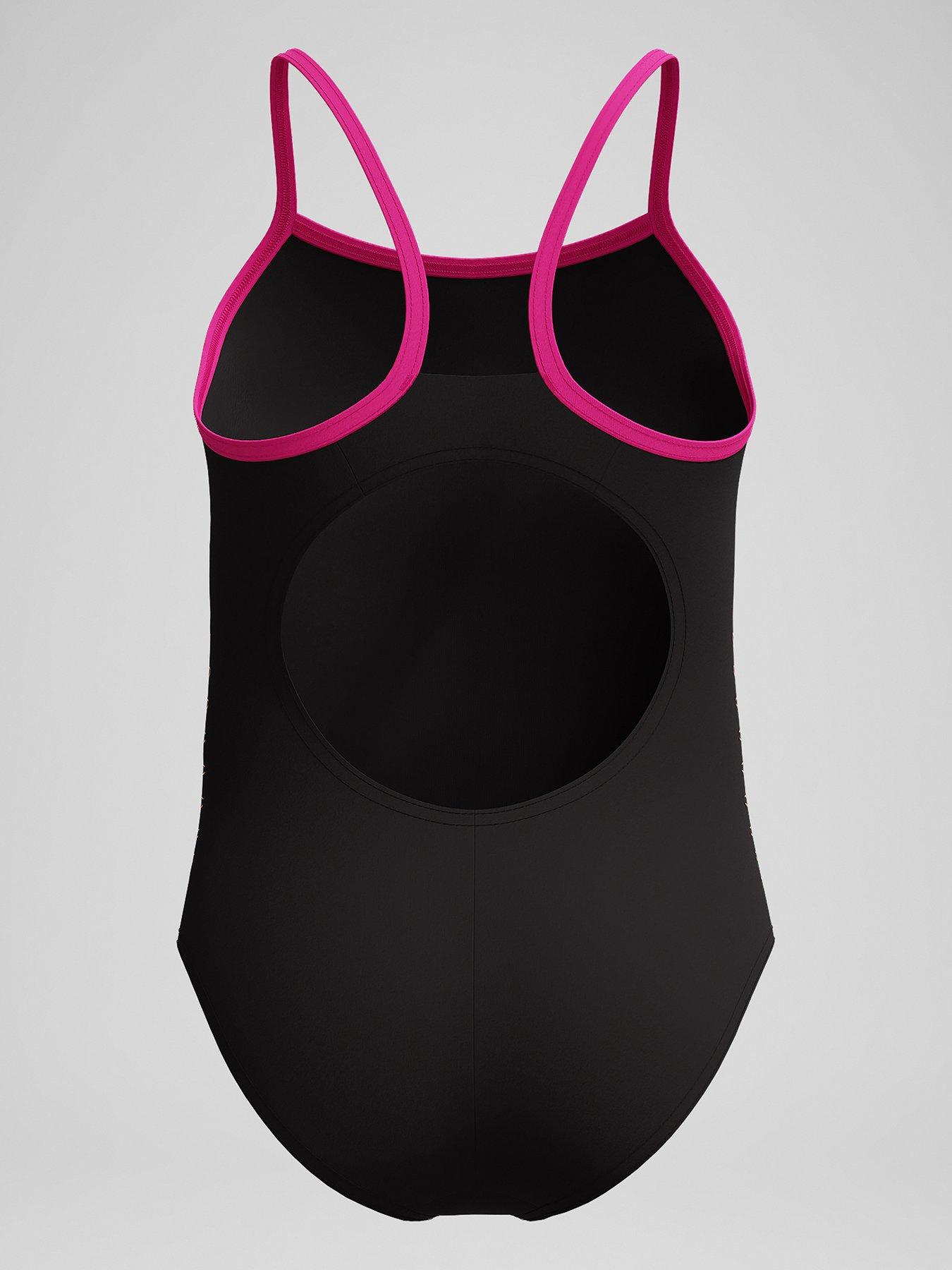 Speedo Girls Plastisol Placement Thinstrap Muscleback - Pink | Littlewoods