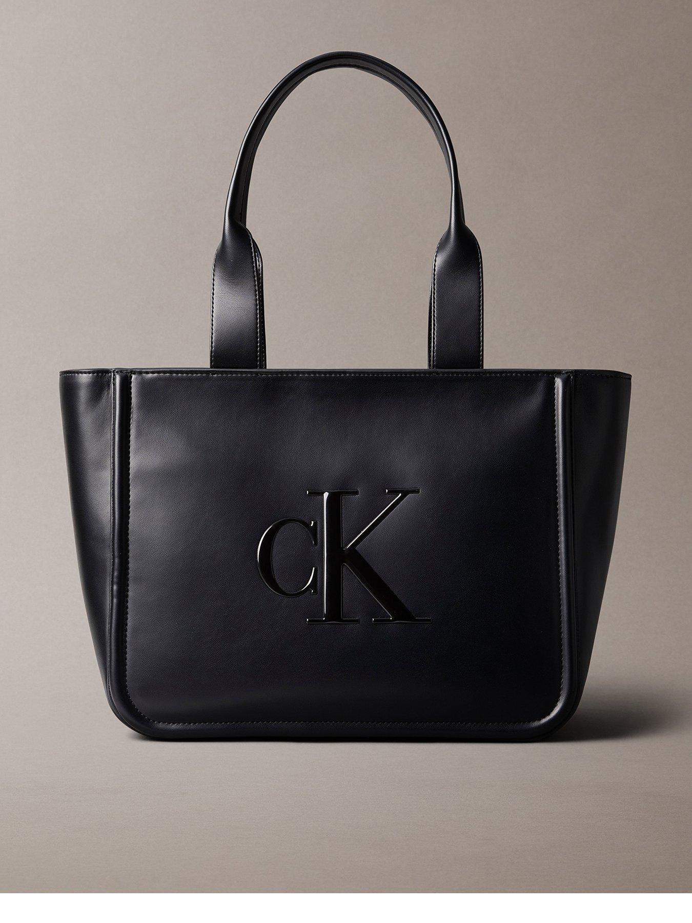 Calvin Klein Raised CK Medium Tote Bag - Black | Littlewoods