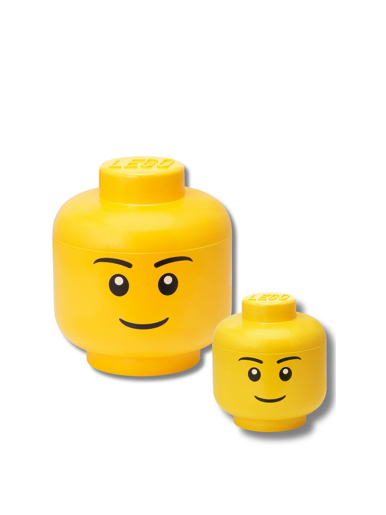 LEGO Set Of 2 Storage Heads Small And Large - Boy | Littlewoods