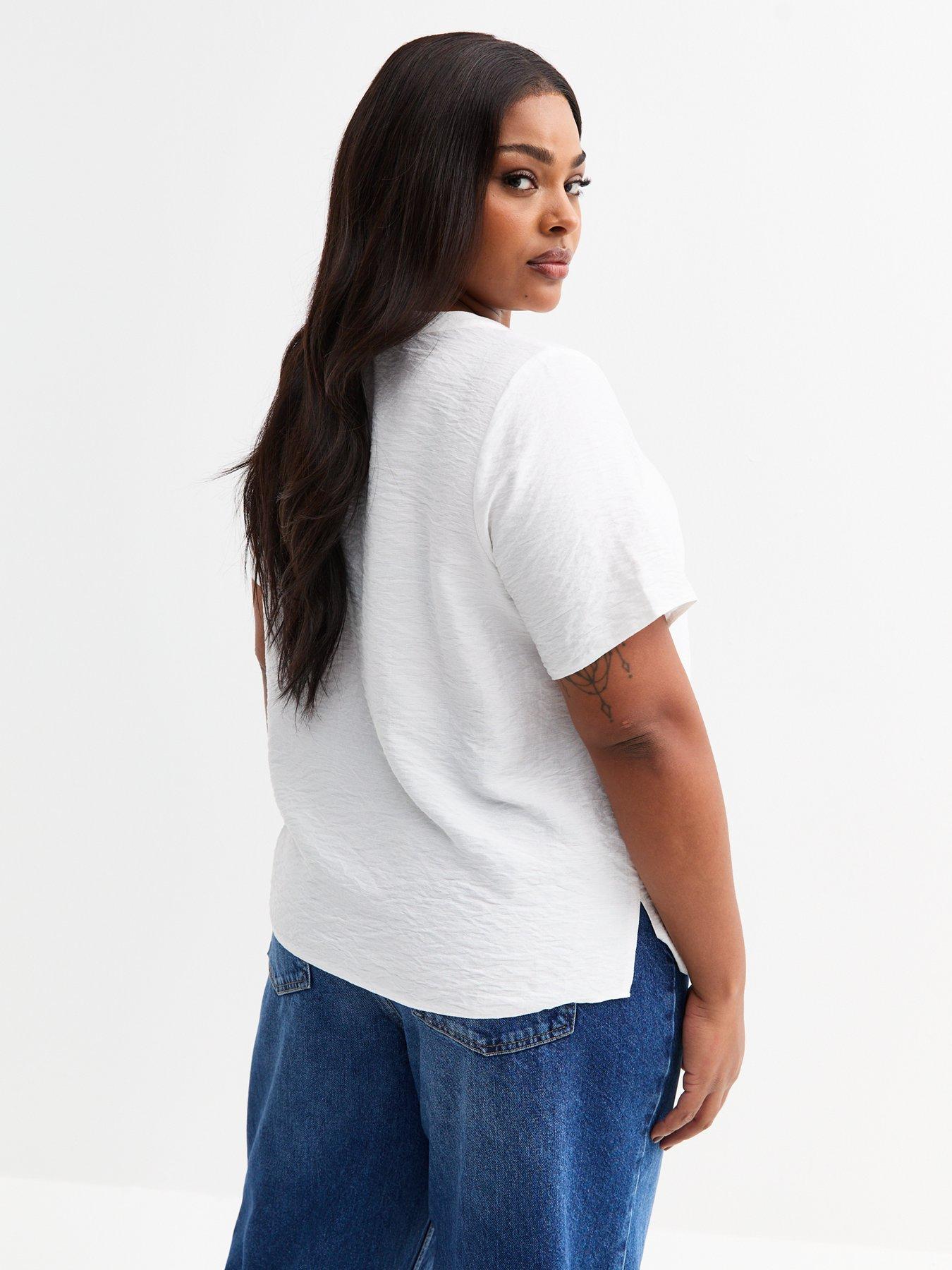 New Look Curves Button Up Top - White | Littlewoods