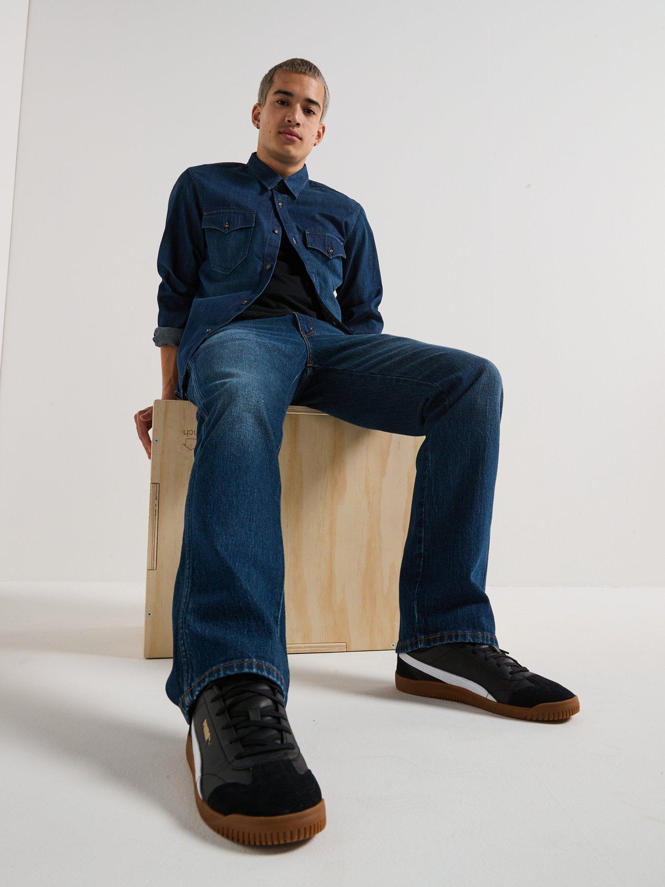 Levi's 537 Western Bootcut Fit Jeans - Wow Have Fun - Dark Blue ...