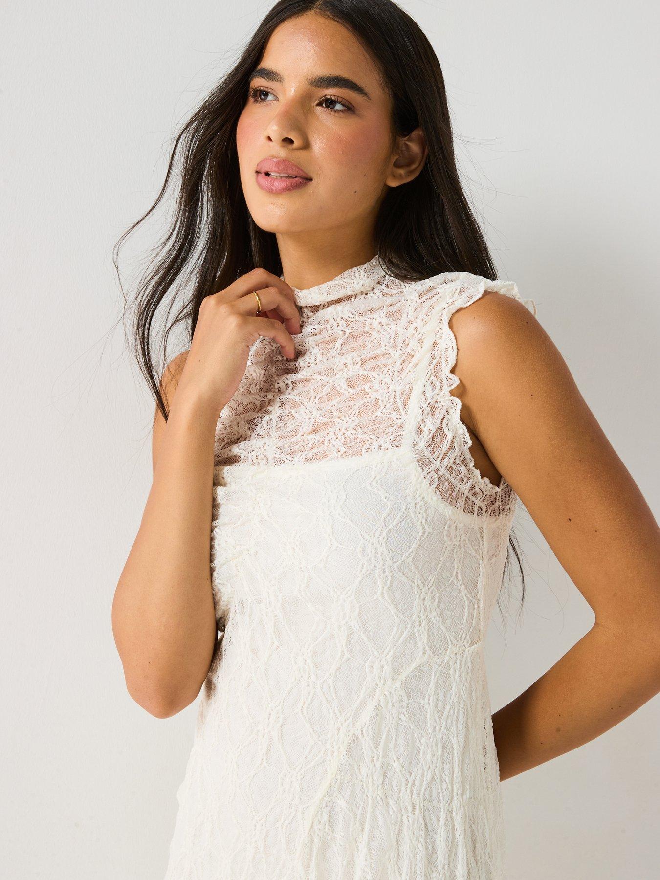 Vero Moda Lisa Short Sleeve Mini Dress - Cream | Littlewoods